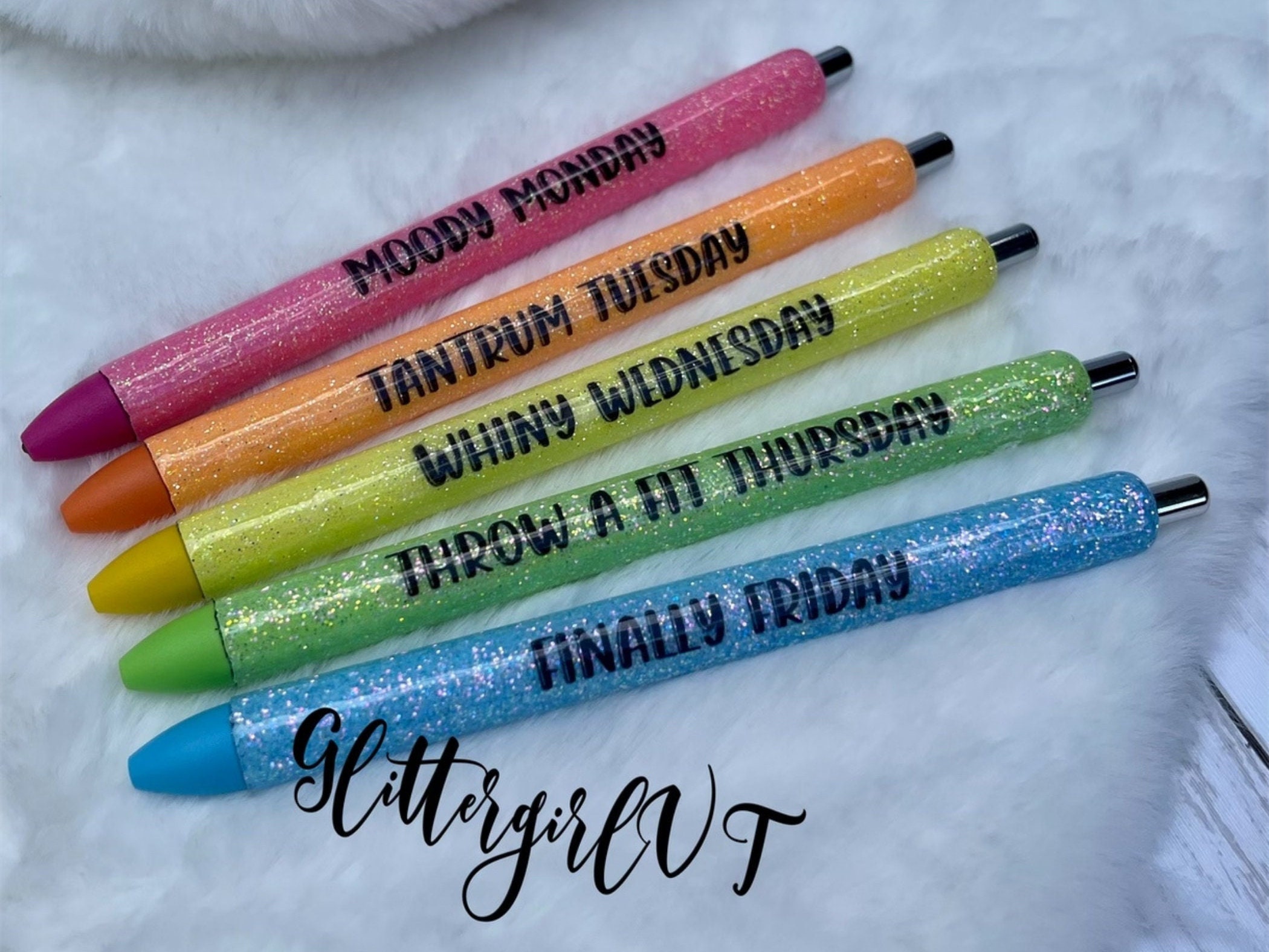 Work Friendly Days of the Week Pens REFILLABLE Days of the - Etsy