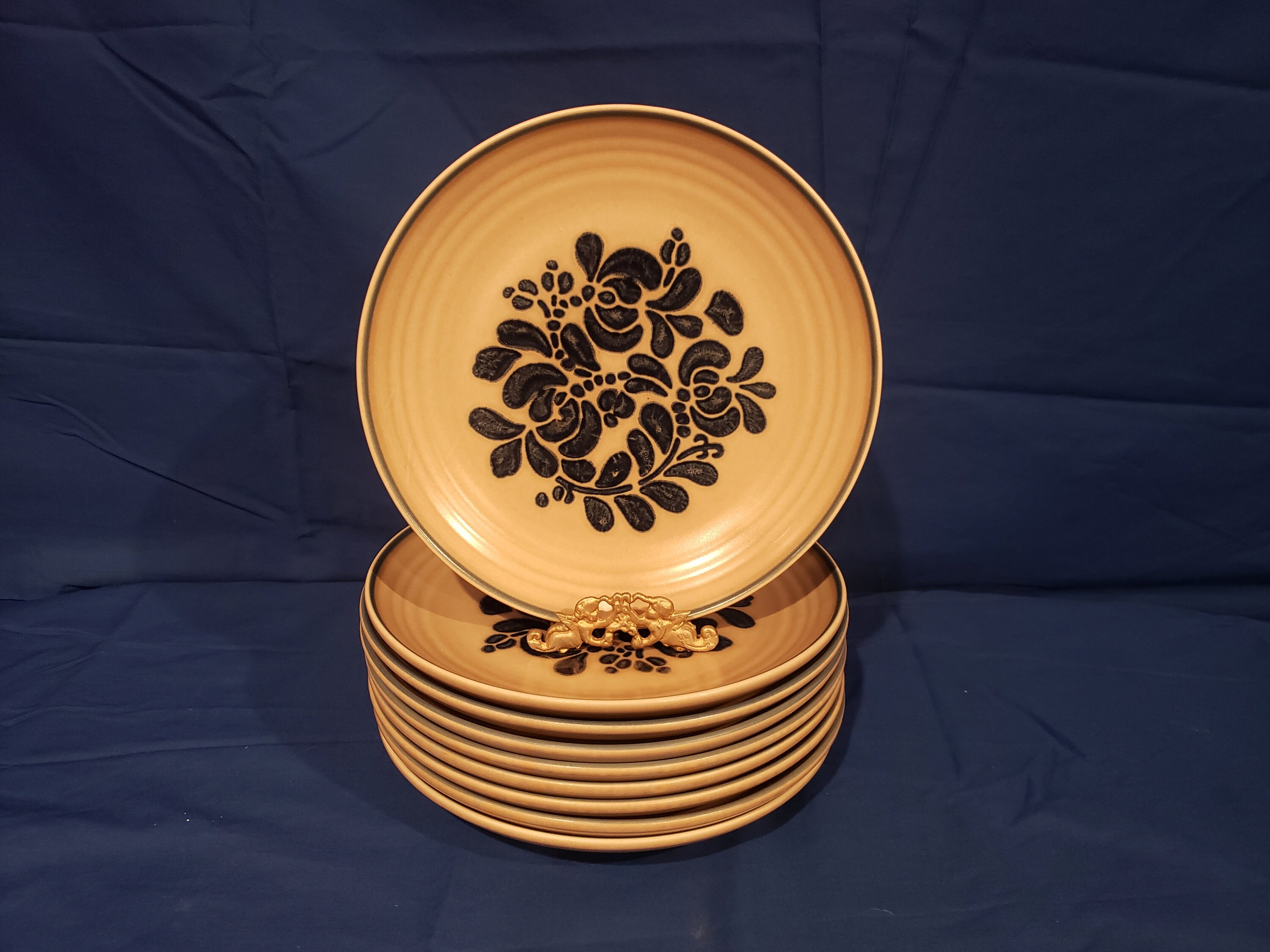 Pfaltzgraff Tan Stoneware With Blue Patterns Casserole Dish, Serving ...