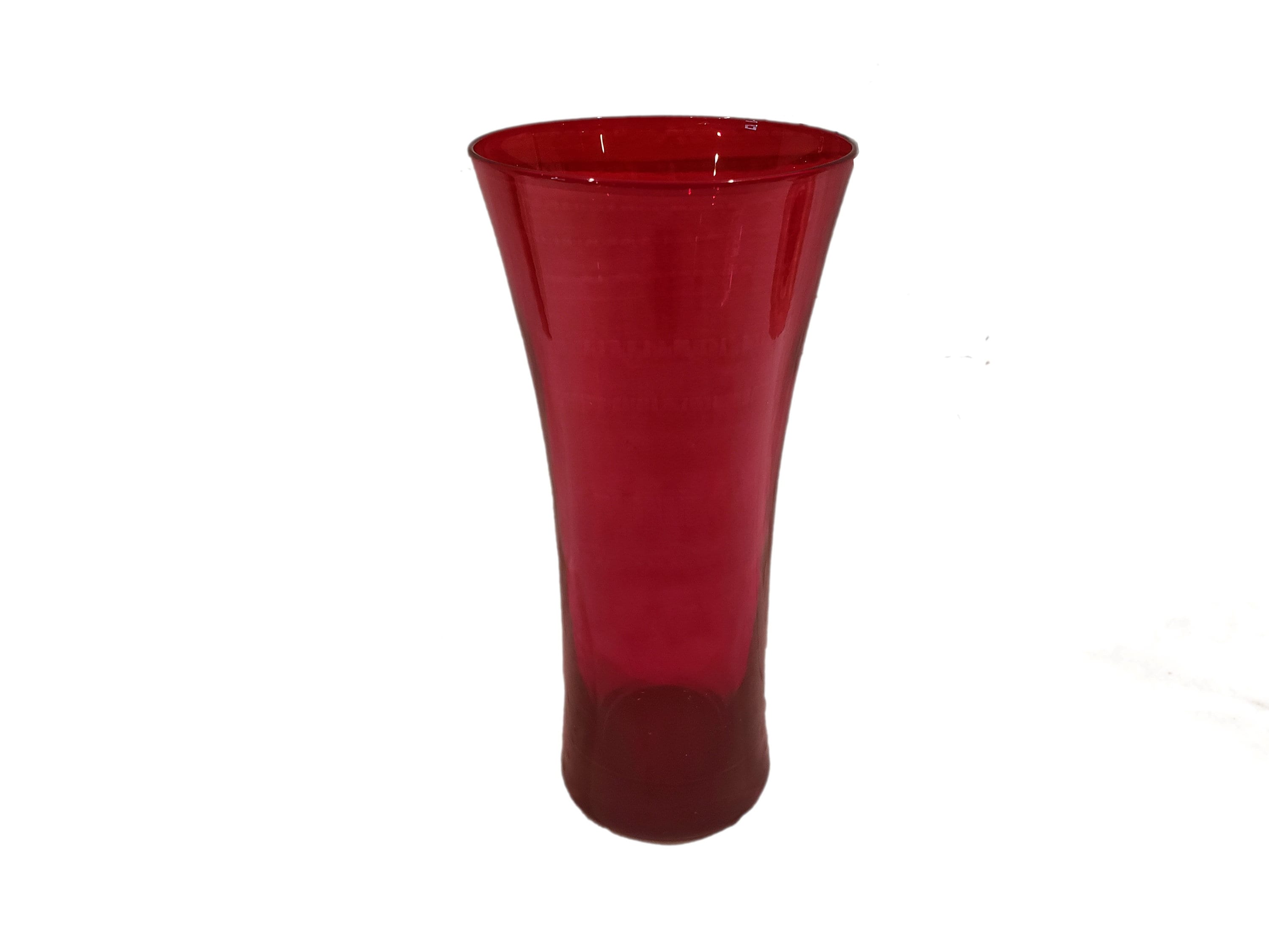Tall Red Glass Flower Vase - Spring Vase - Spring Bouqet - Beautiful ...