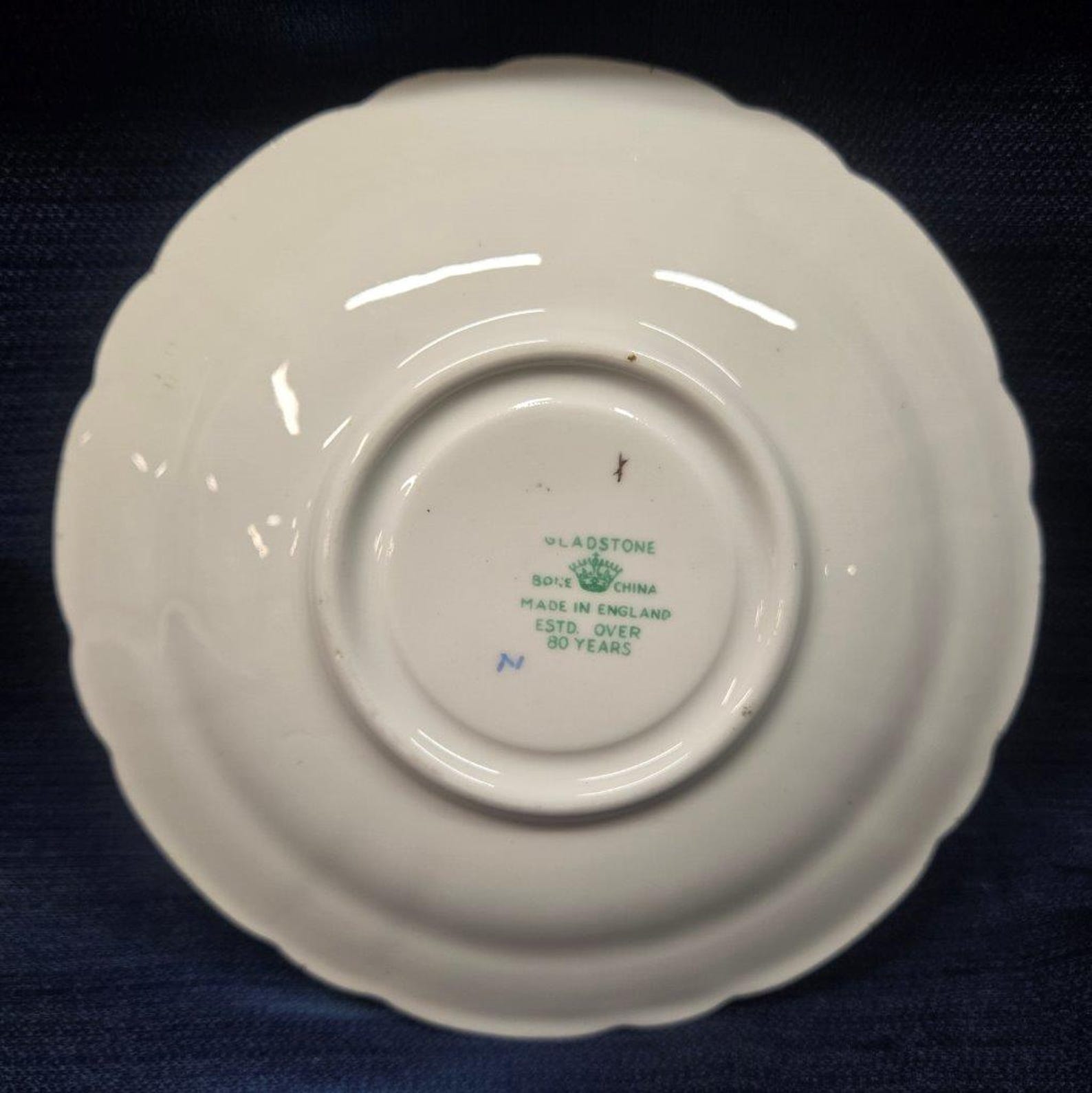 Gladstone Blue White and Gold Teacup and Saucer Set Bone China Made in ...