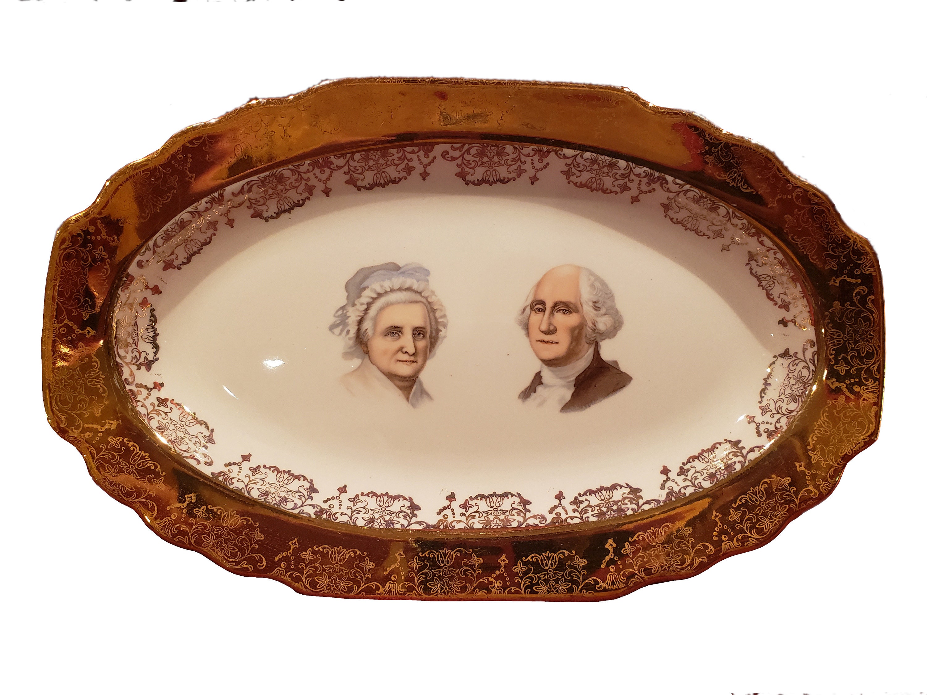 22k Gold Capitol Souvenir Co. George and Martha Washington Plate - Etsy