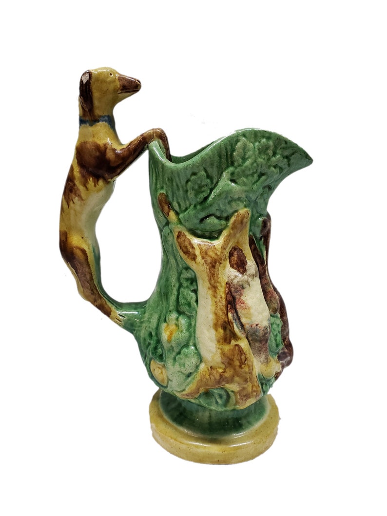 Vintage Dog & Bunny Pitcher: Collectible Portugal Vase - Etsy
