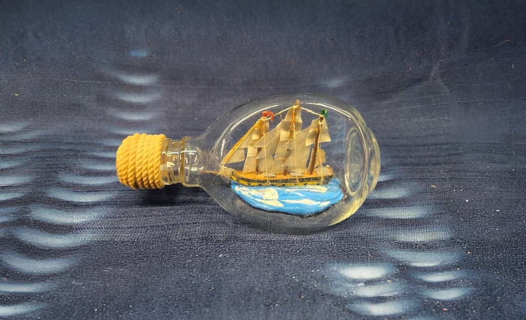 Glass Ship in a Bottle Seaside Décor – Ship and Boat Décor – Glass ...