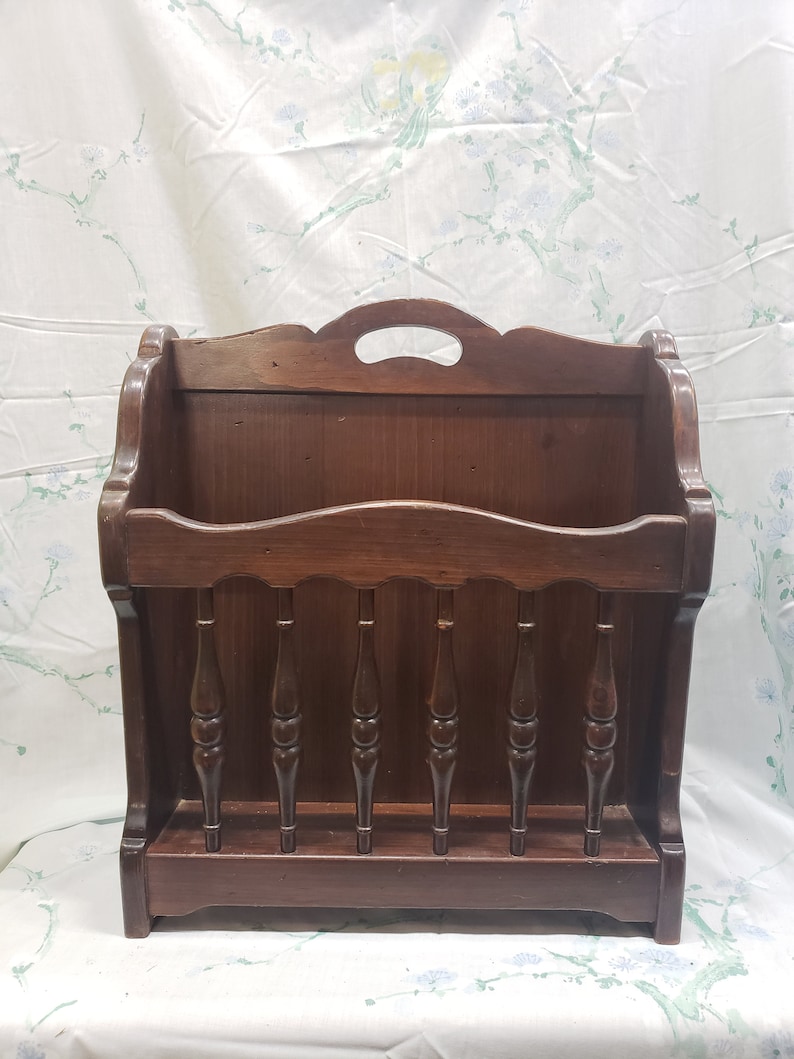 Vintage Wooden Magazine Rack - Etsy
