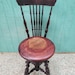 Vintage Wooden Banister Back Rotating Dining Chair With Glass - Etsy