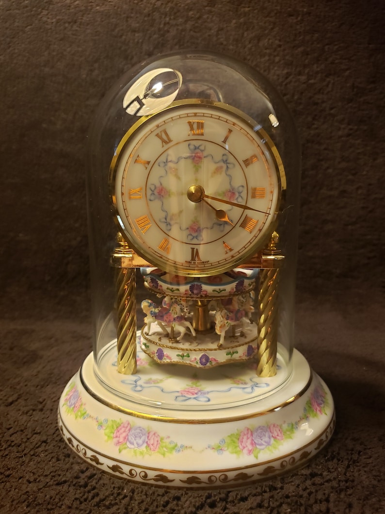 Vintage Porcelain Carousel Clock Porzellan Arzberg Manufaktur Germany ...