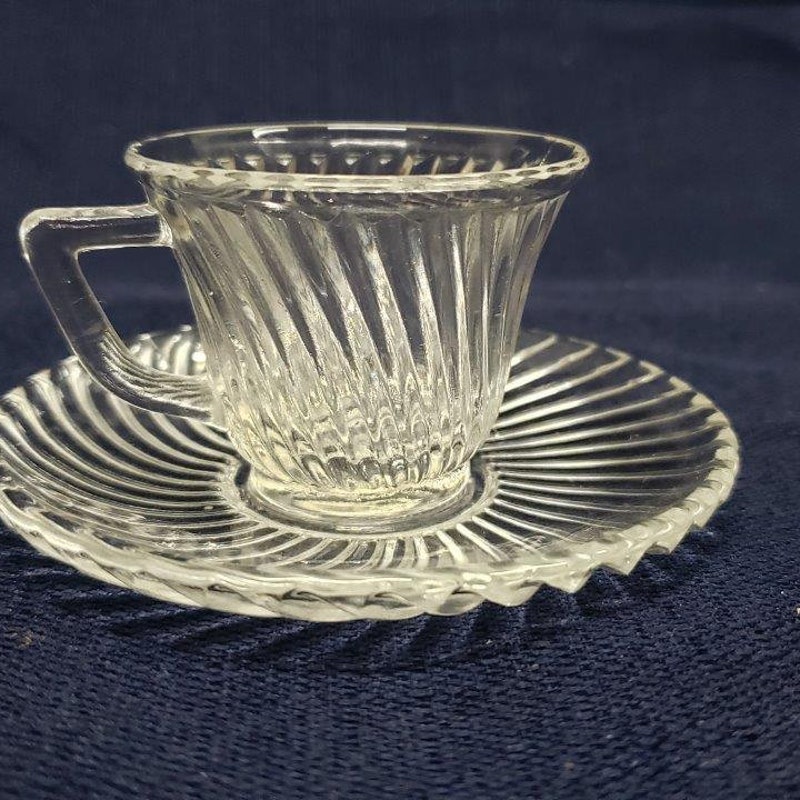 Glass Teacup Saucer Clear - Etsy