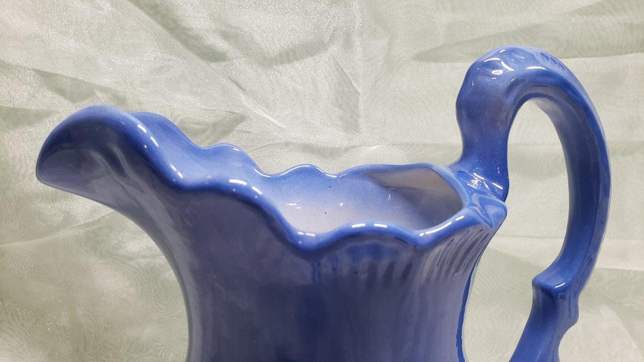 Blue and White Wash Bowl and Pitcher Vintage Hand Washing Station Glass ...