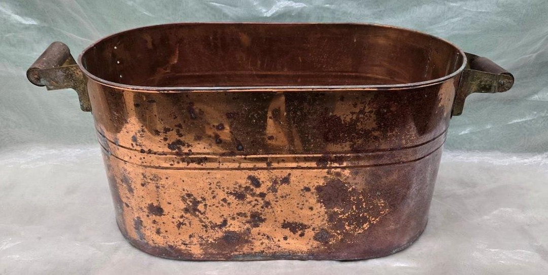 Vintage Decorative Copper Ham Boiler – Garden Décor – Mud Room Décor ...