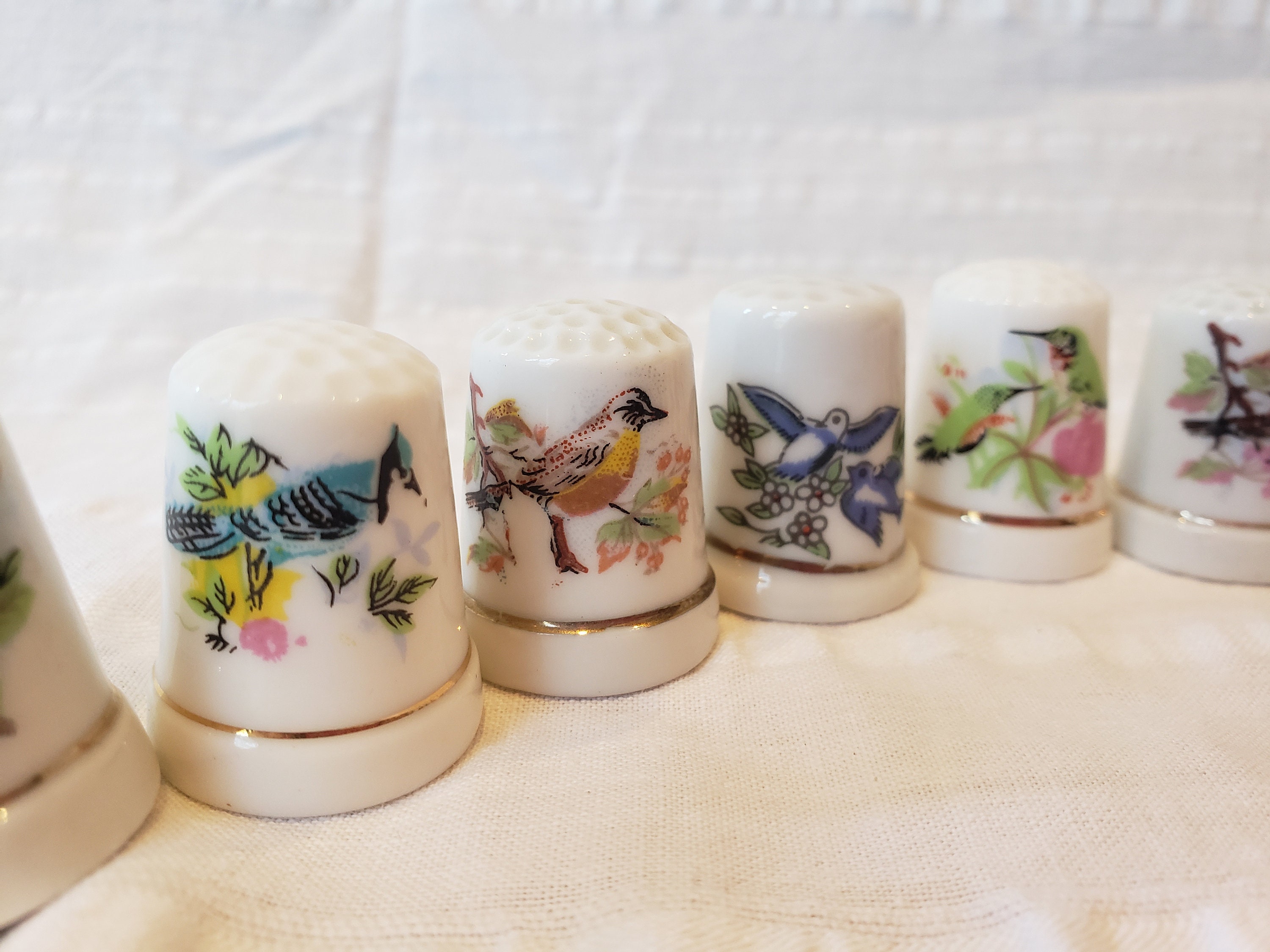 Collection of 17 Bird and Nature Thimbles With Beautiful - Etsy