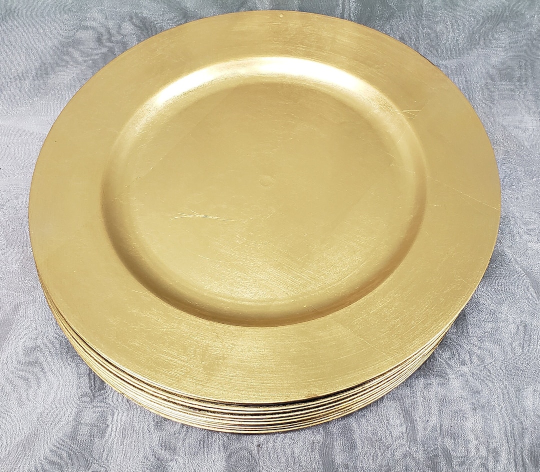 Brushed Golden Charger Plates: Table & Event Décor, 13” Diameter - Etsy