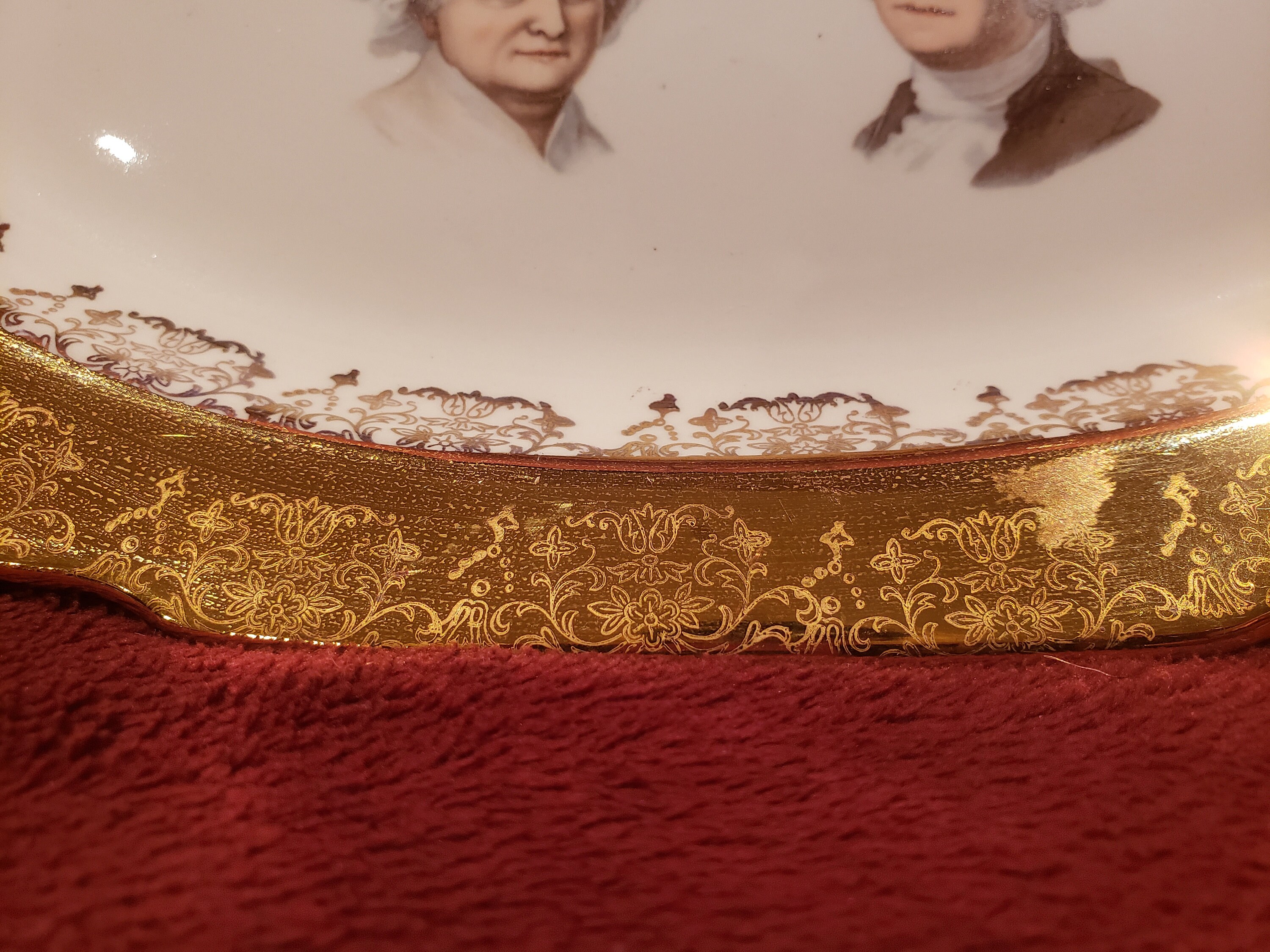 22k Gold Capitol Souvenir Co. George and Martha Washington Plate - Etsy