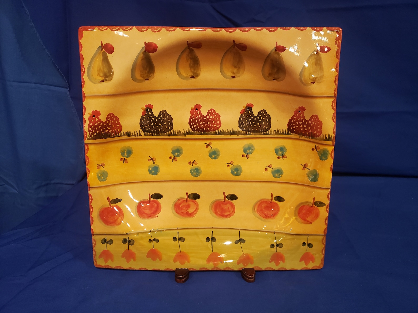 Chicken Terra Cotta Dishes Dinnerware Set, Plates, Cookie Jars Made by ...