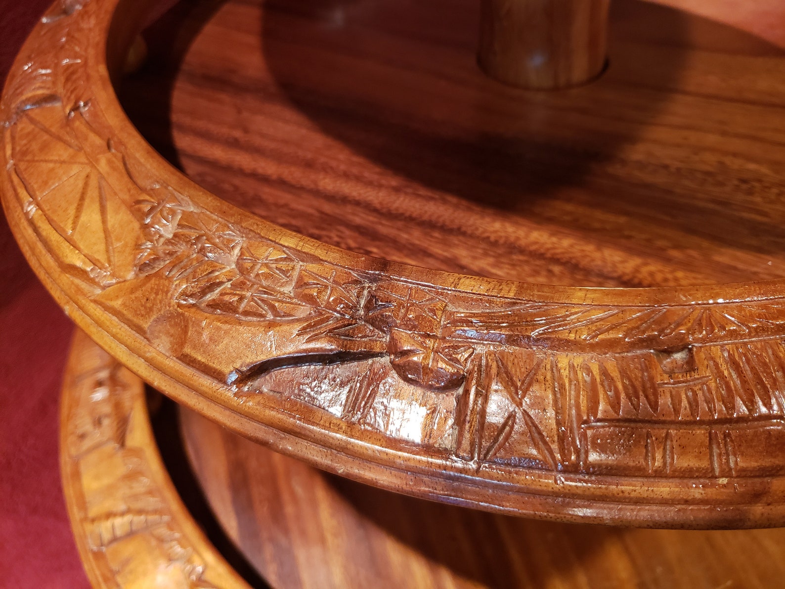 Vintage Monkey Pod Wood 4-tier Lazy Susan Display Bowl Stand - Etsy