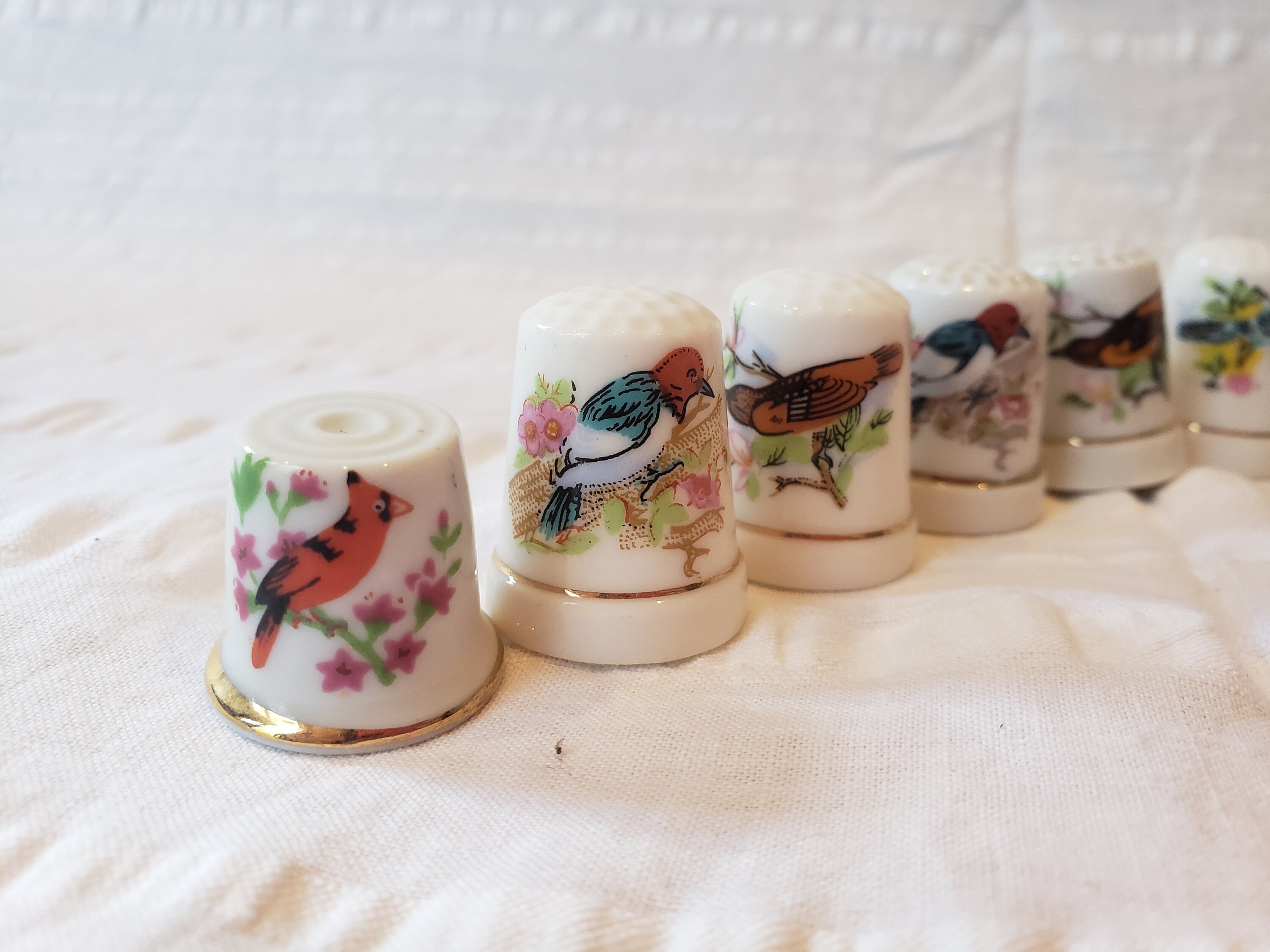 Collection of 17 Bird and Nature Thimbles With Beautiful - Etsy