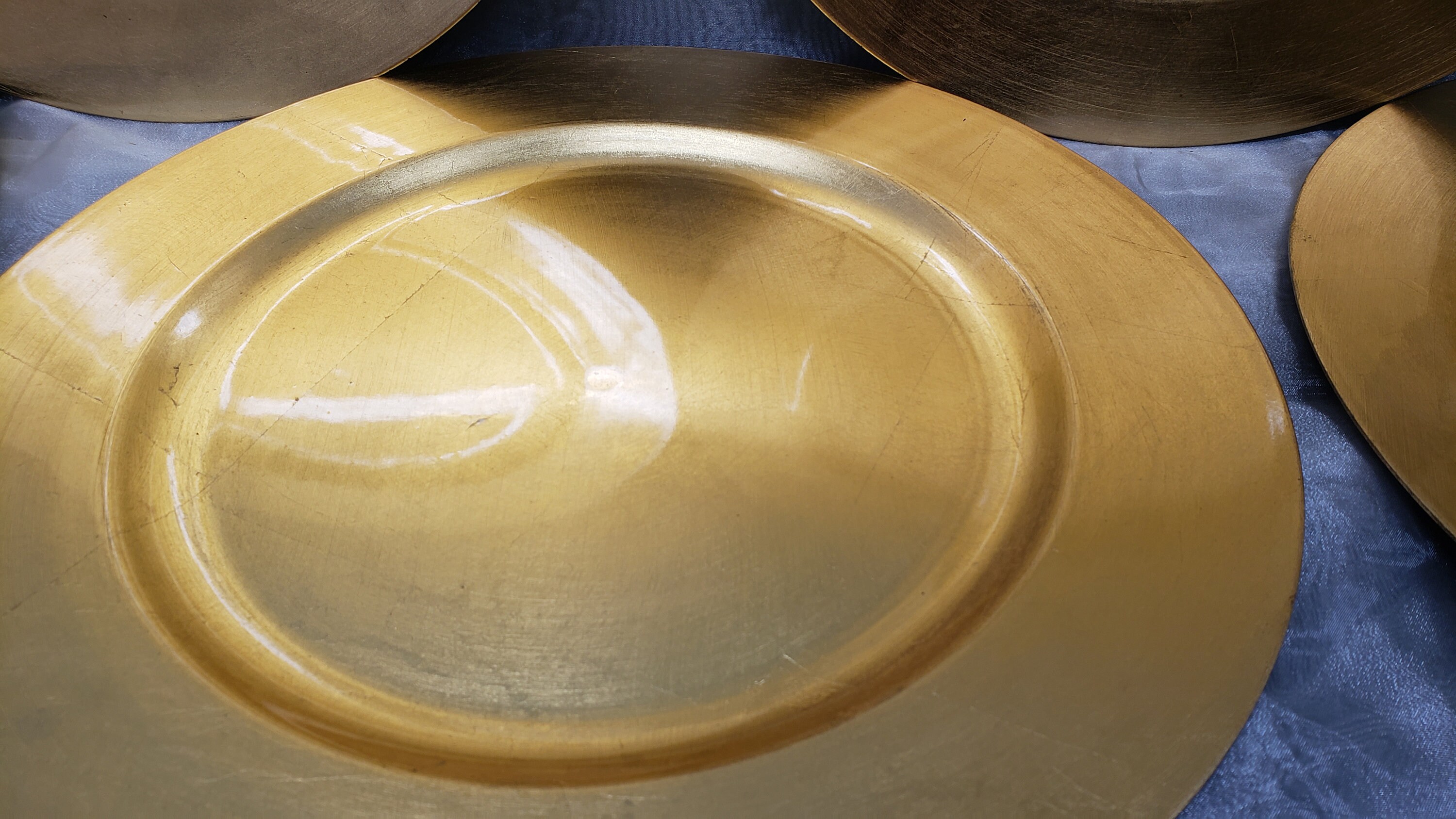 Brushed Golden Charger Plates: Table & Event Décor, 13” Diameter - Etsy