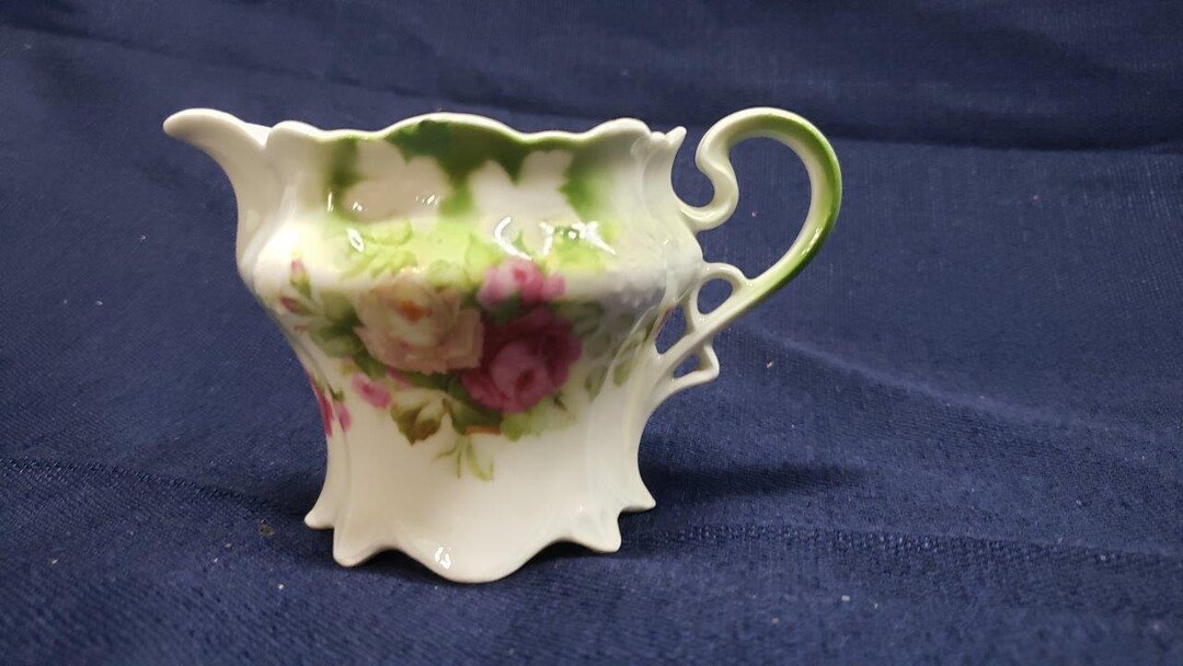 White Pitcher With Floral Designs and Accents – Made in Germany ...