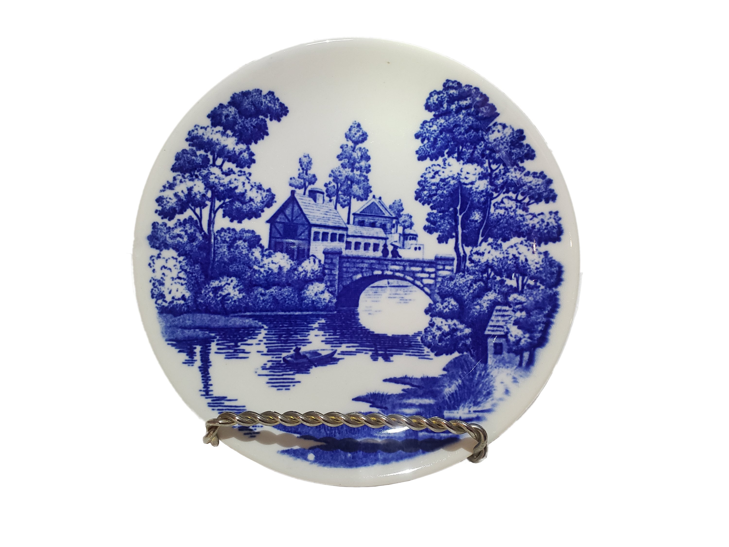 Vintage Nasco Lakeview Plate Set: Hand-painted Japanese Forest Scene - Etsy