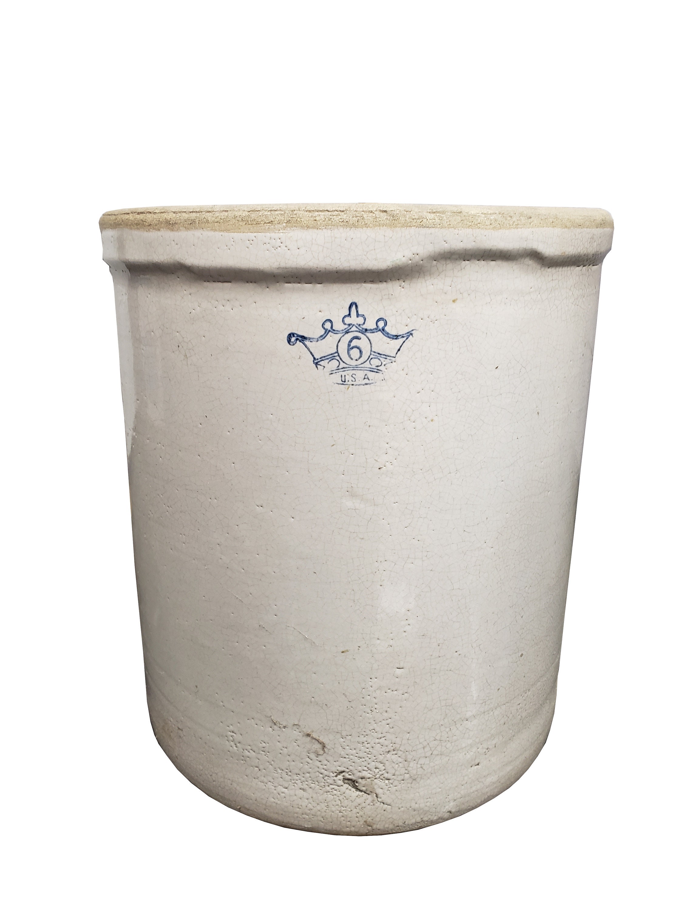Vintage Stoneware Crock No. 6 - 6 Gallon Farmhouse Decor - Etsy