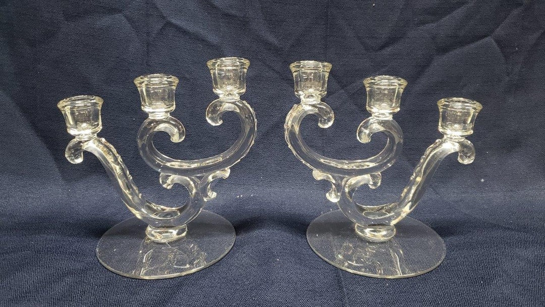 Set of Two Triple Candle Holders for Dinner Table and Home Décor ...