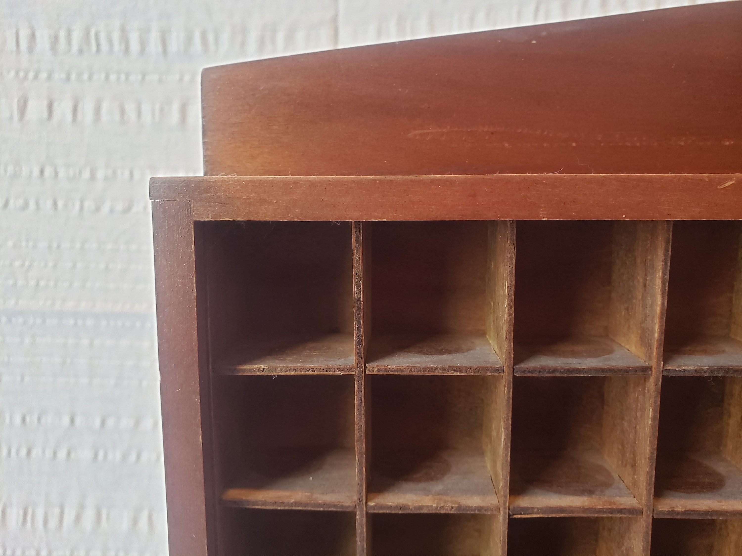 Wooden Thimble Display Shelf With Cubbies, Plastic Case Window, and ...
