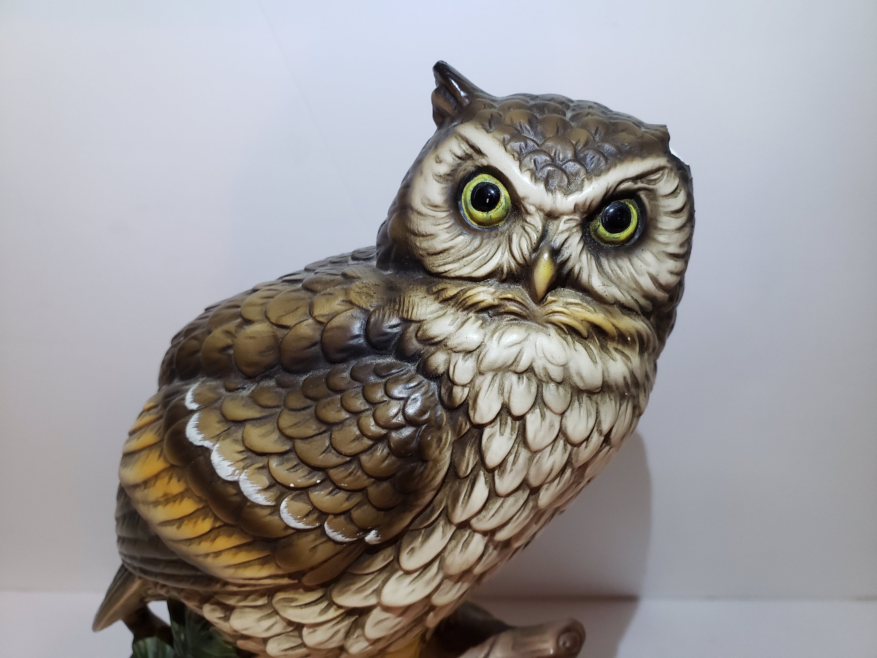Great Horned Owl Mantle Figurine Mantle Decor Collectible Mantle Decor ...