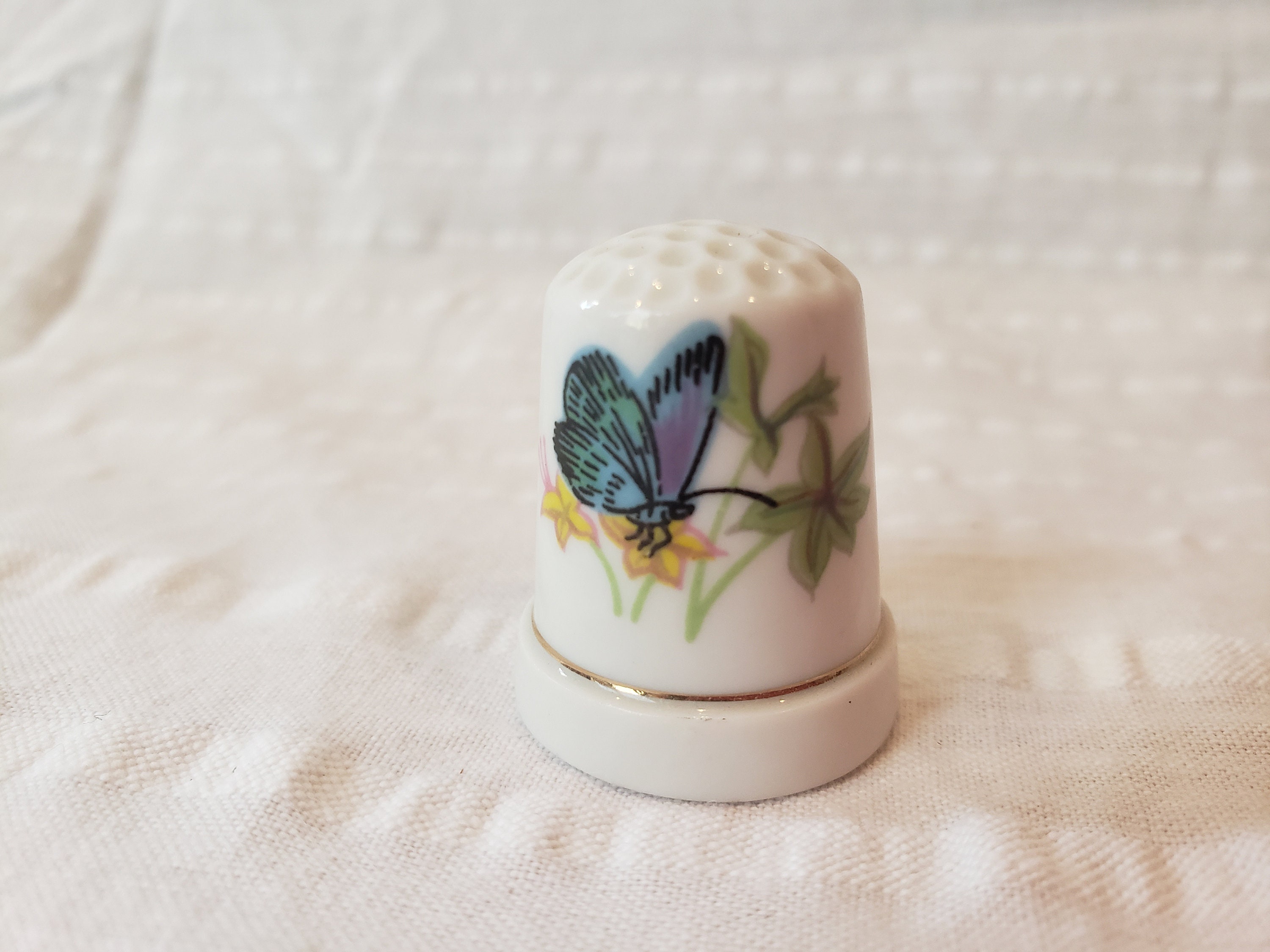 Butterfly Thimble Collection of 6 Nature Themed Porcelain - Etsy