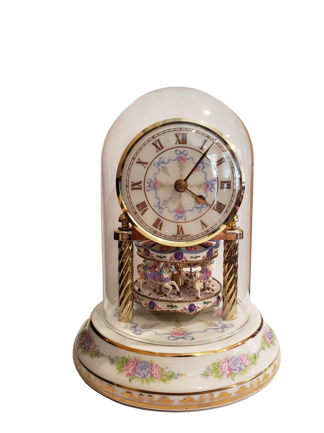 Vintage Porcelain Carousel Clock Porzellan Arzberg Manufaktur Germany ...