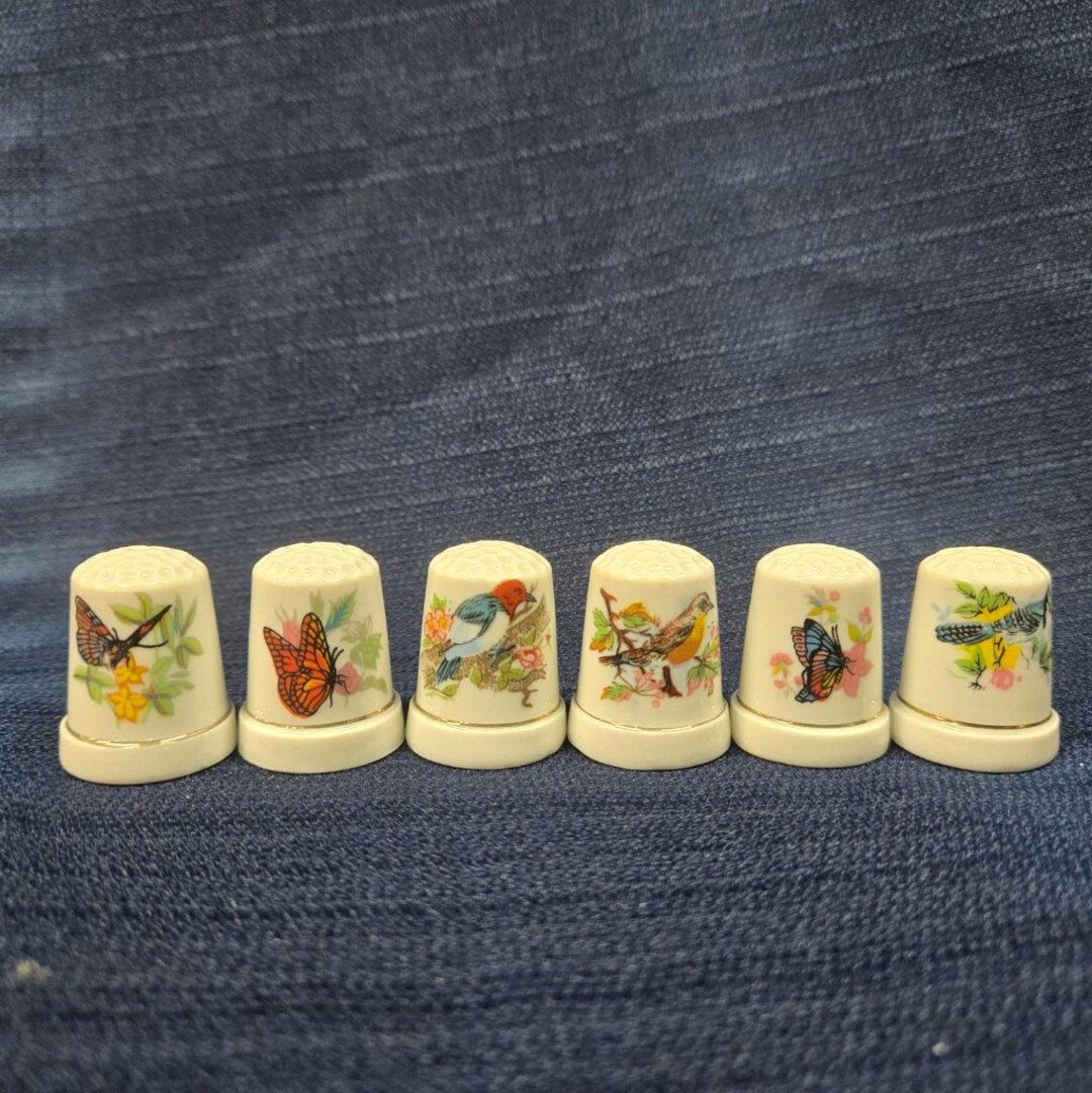 Set of 6 Birds and Nature Thimbles – Collectible Thimble Décor ...