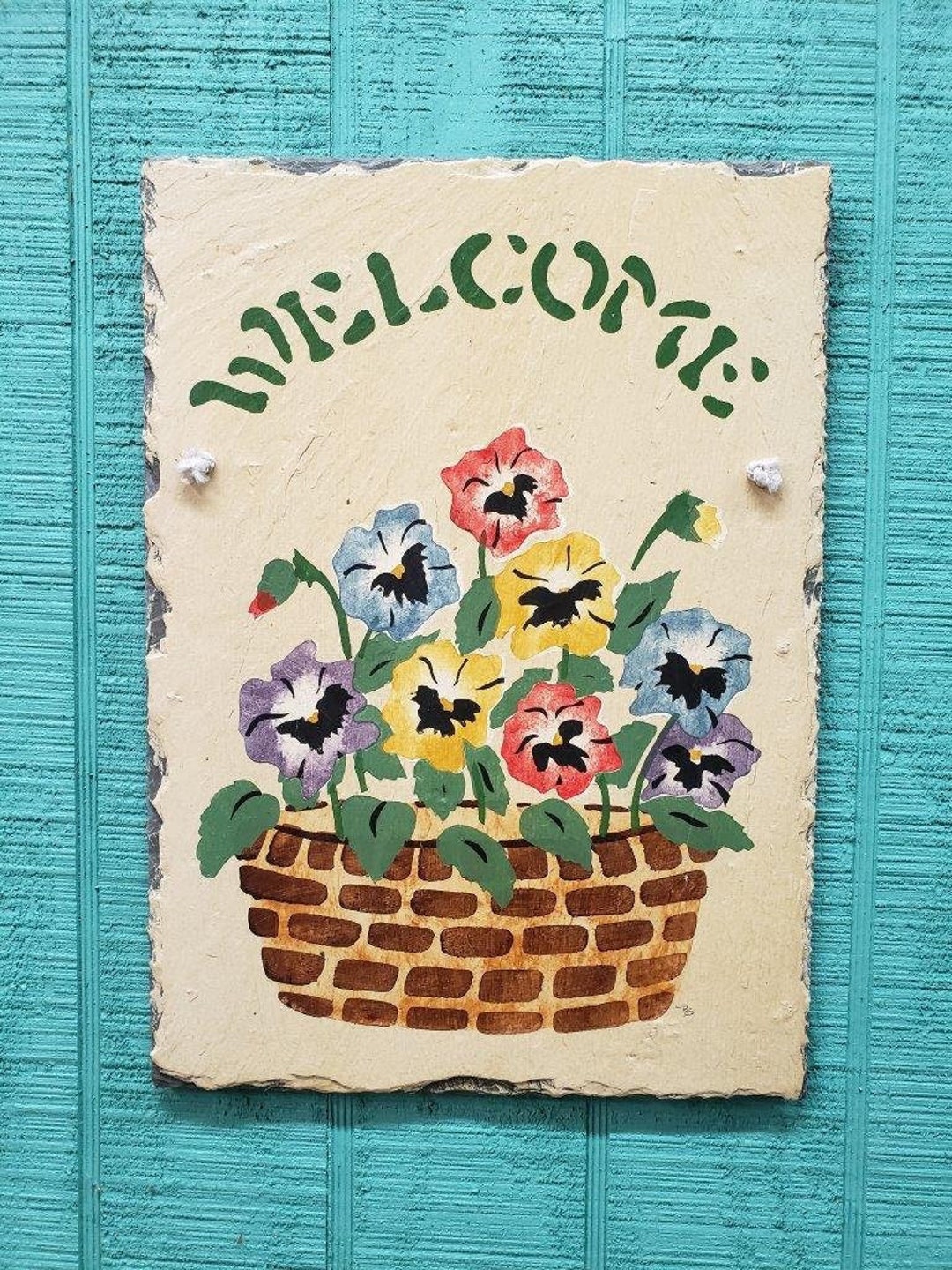 Rustic Garden-themed Floral Hanging Wall Plaque Welcome Sign – Spring ...