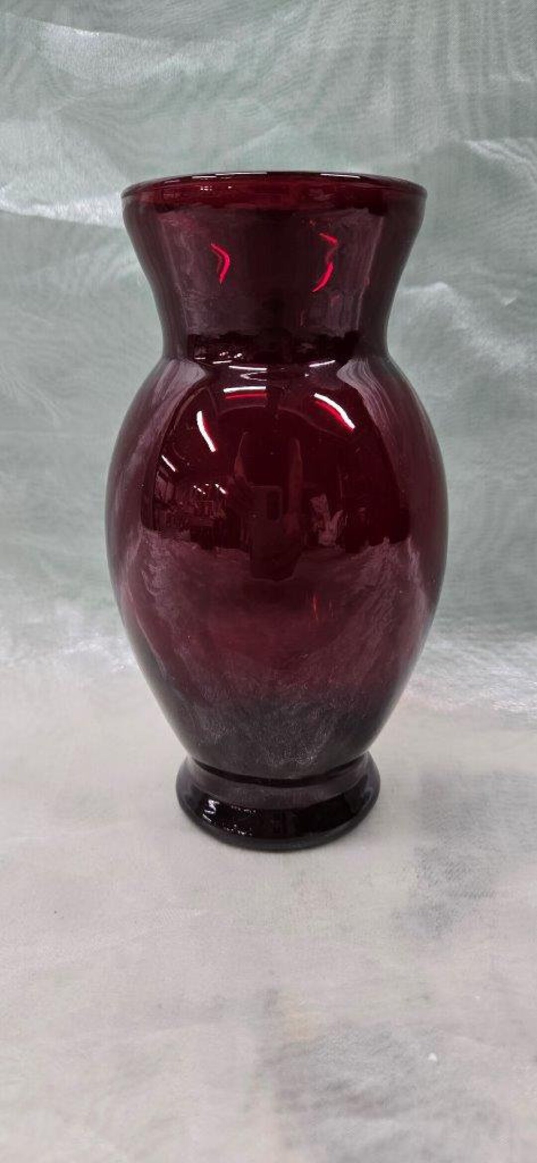 Red Glass Vase Décor – Collectible Red Glass Vase – Tall Red Glass Vase ...