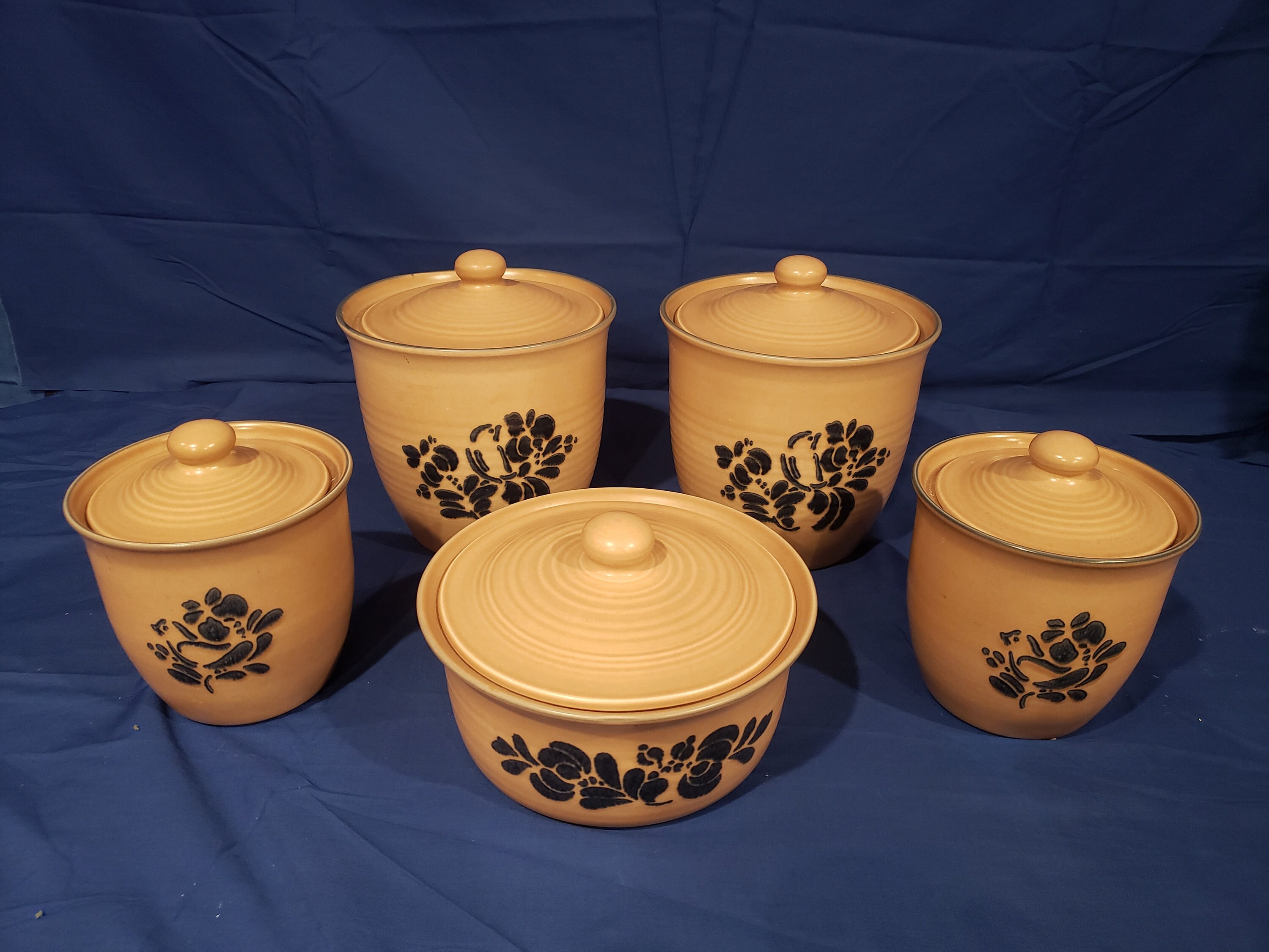 Pfaltzgraff Tan Stoneware With Blue Patterns Casserole Dish, Serving ...