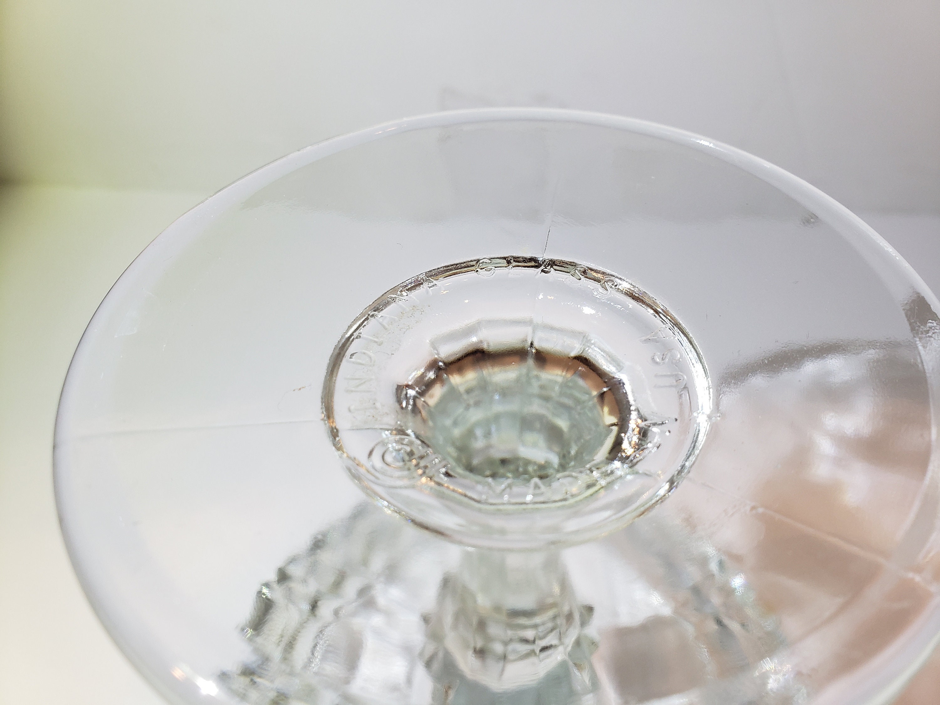 Vintage Clear Crystal Diamond Pattern Cut Compote on Pedestal in ...