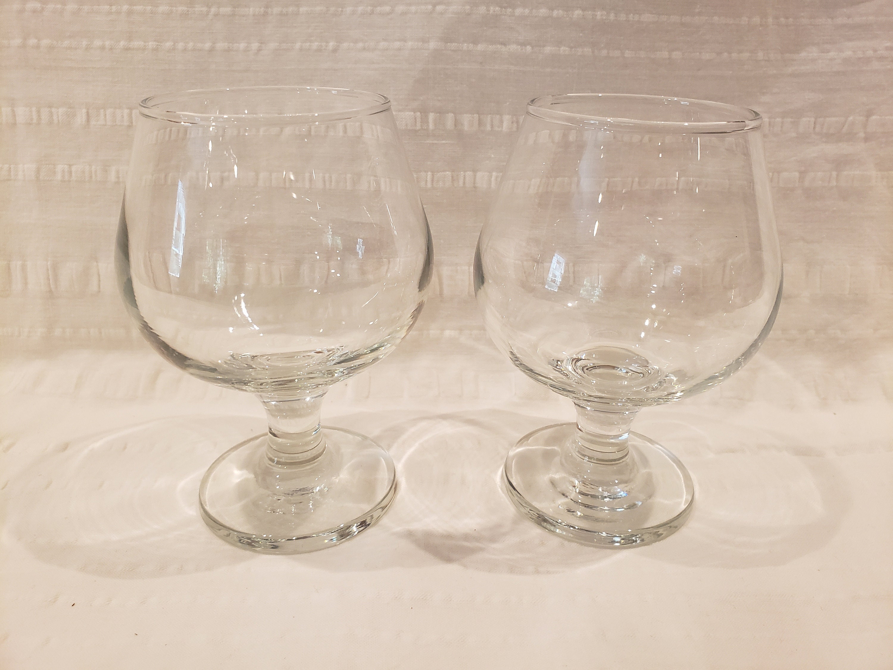 Bulbous Short Wine Glasses With Stubby Stems Pair of Wine - Etsy