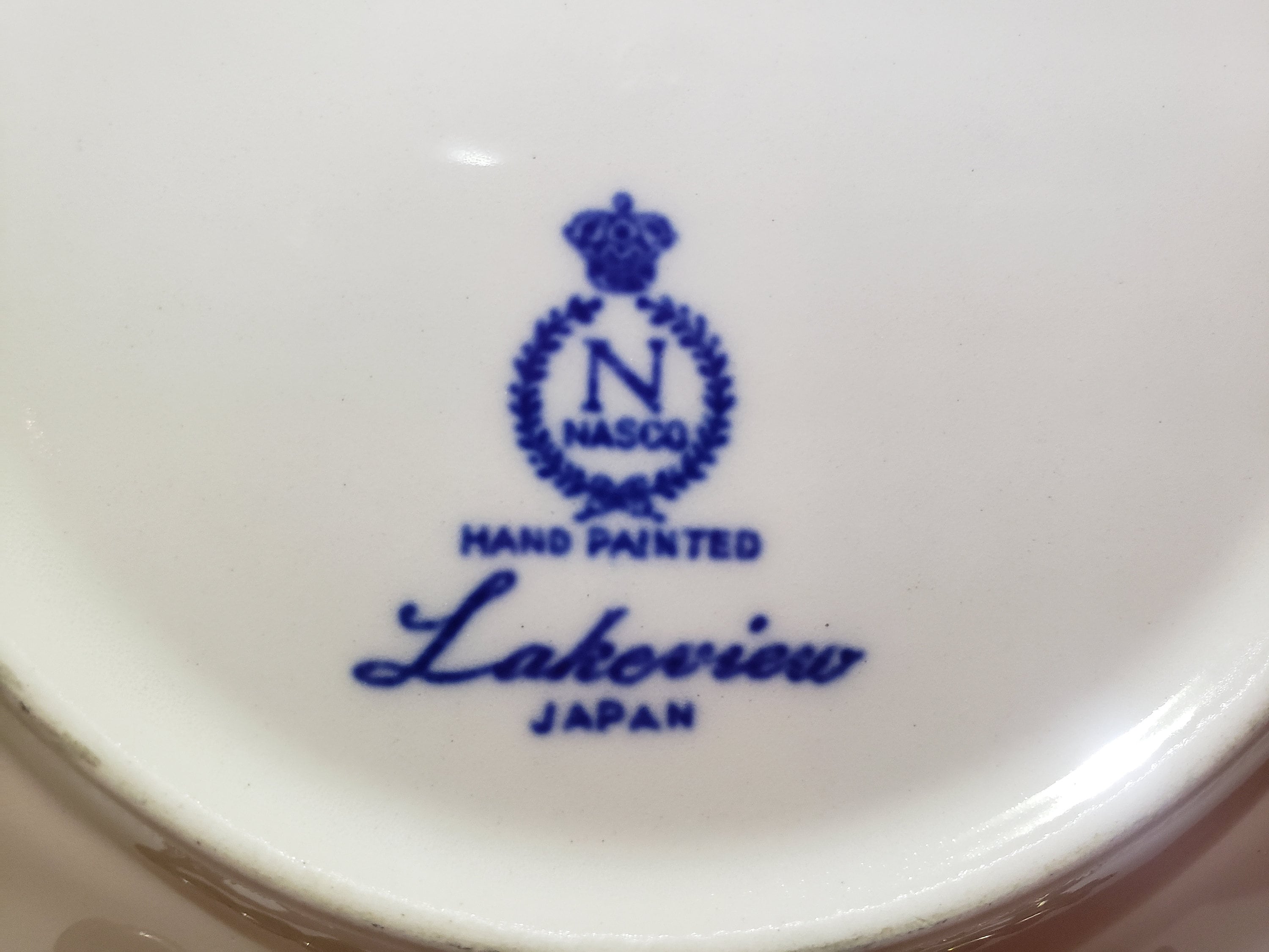Vintage Blue and White Lakeview Nasco - Japan Lakeview Hand Painted ...