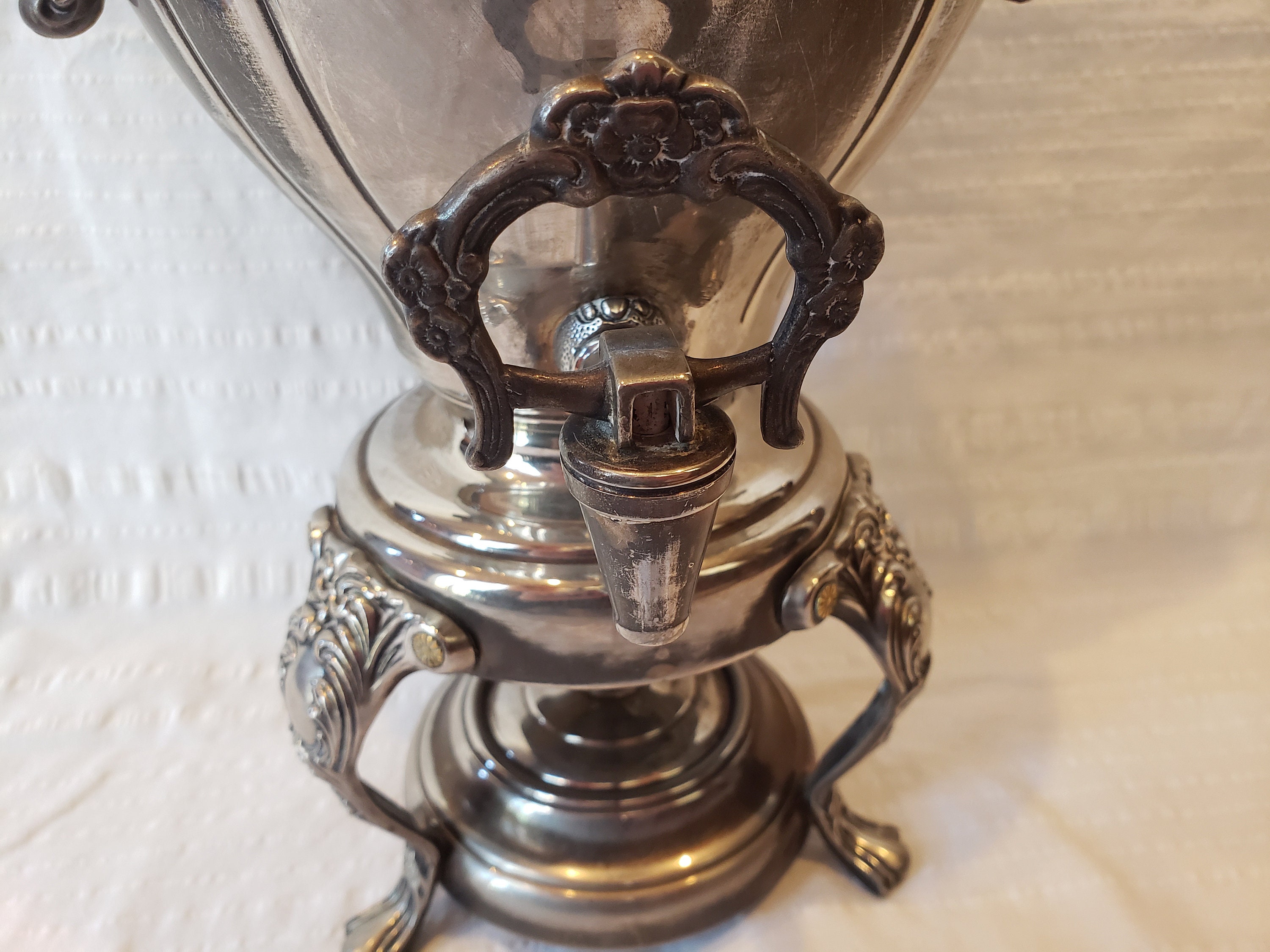 Vintage Silver Colored Drink Dispenser: Victorian Style Coffee Tea Urn ...