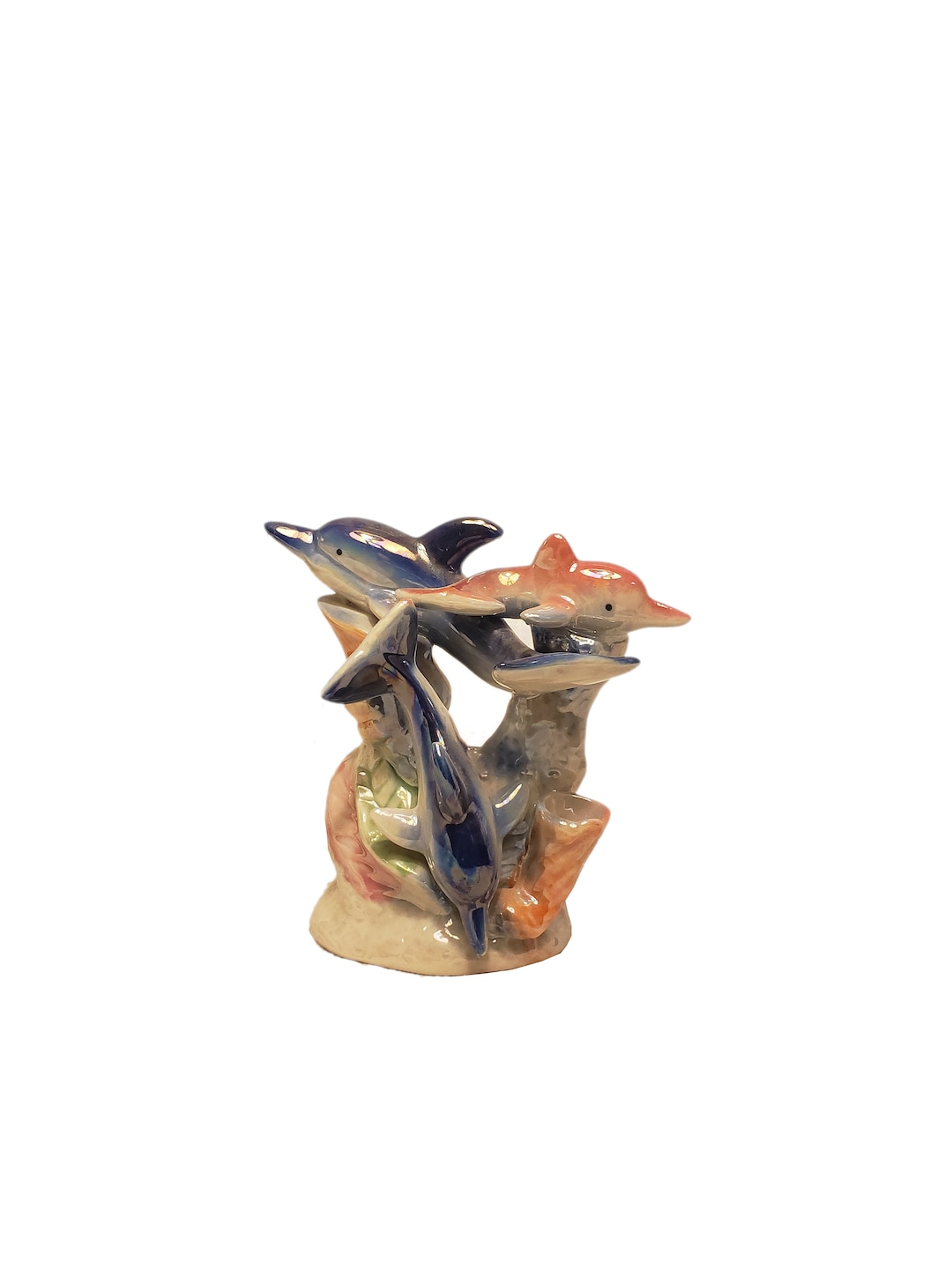 Dolphin Figurine - Ceramic Dolphin Decor - Mantle Decor - Collectible ...