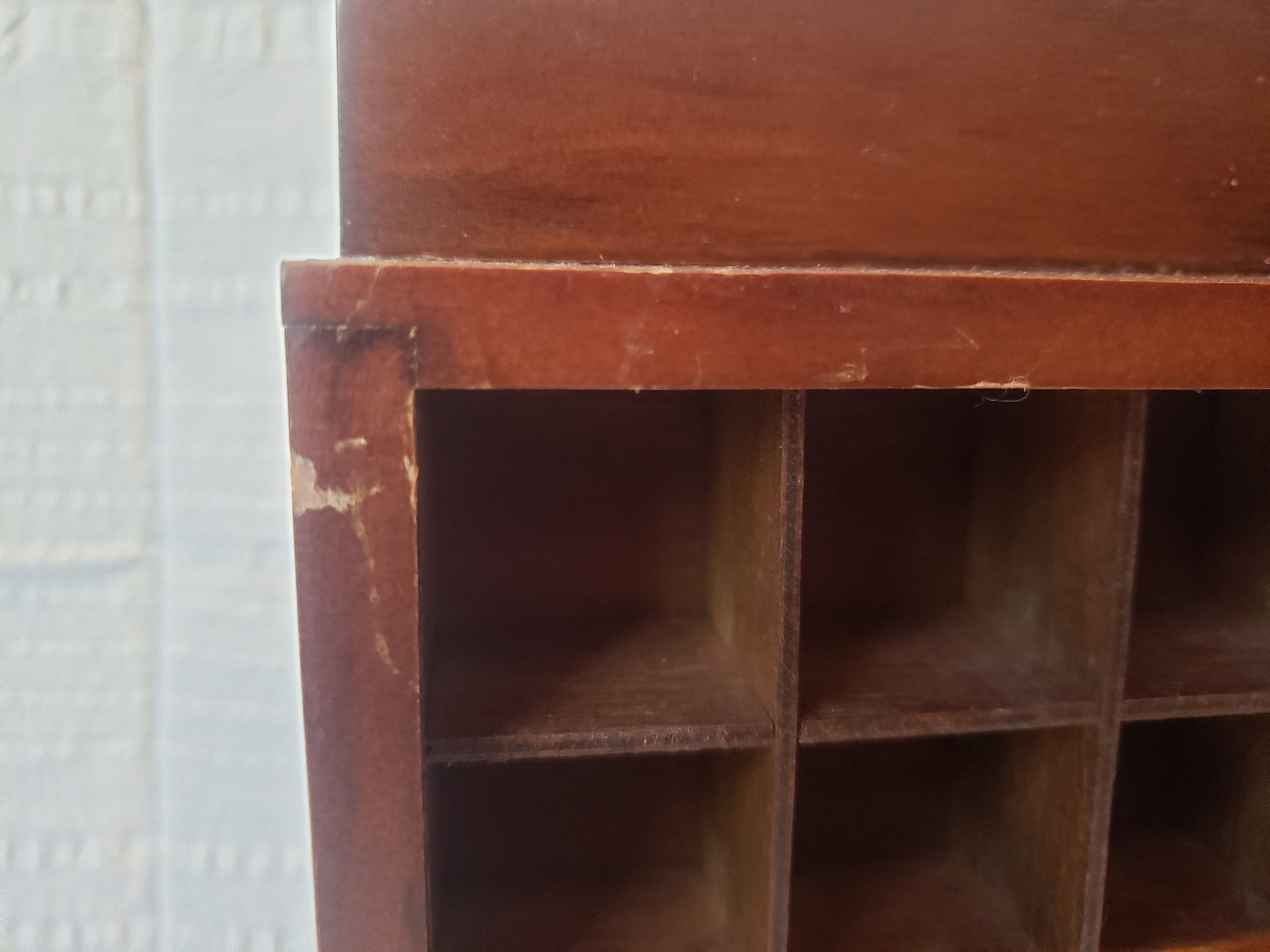 Wooden Thimble Display Shelf With Cubbies, Plastic Case Window, and ...