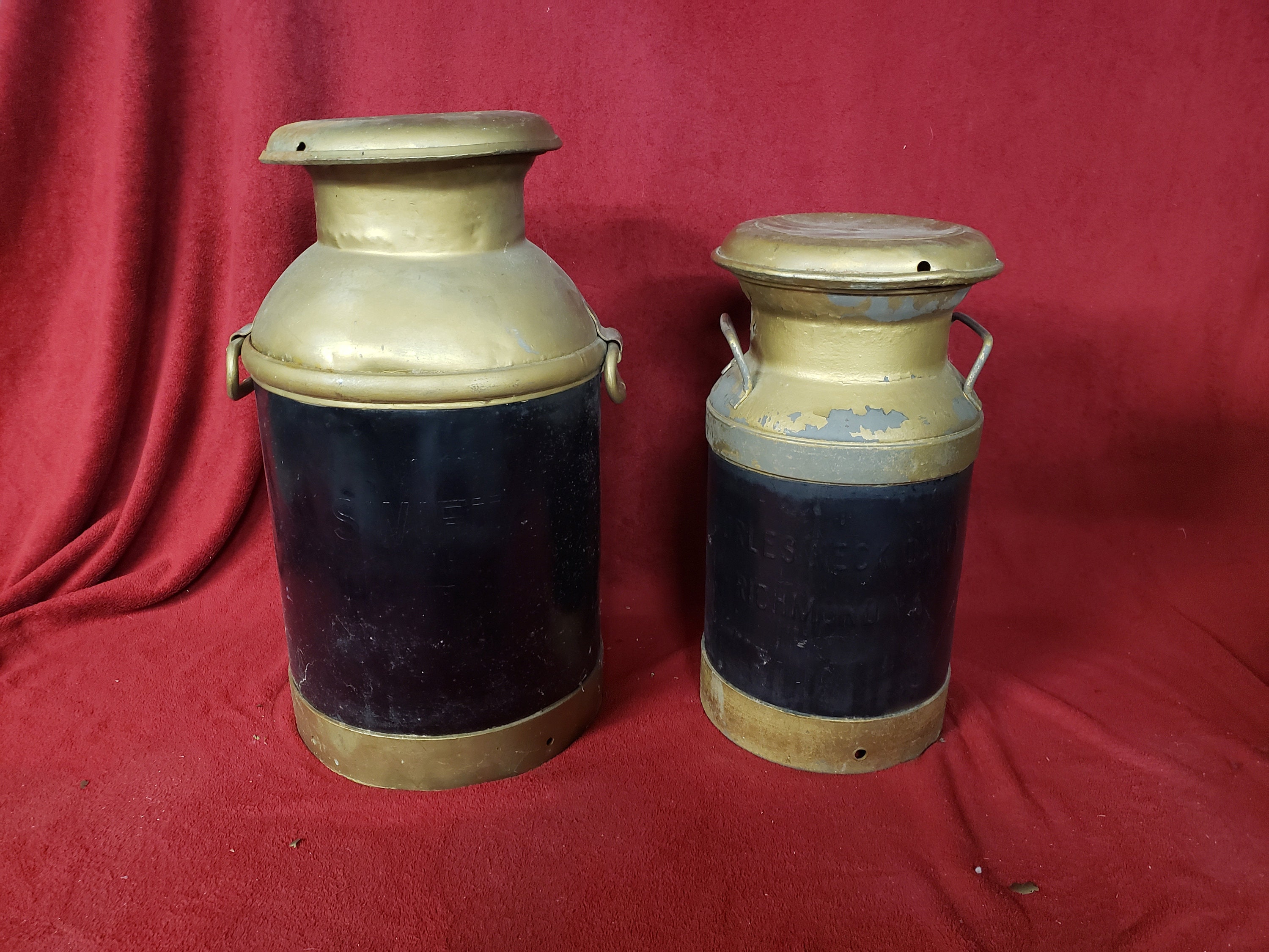 Vintage Large Metal Milk Jugs With Eagle Design and Handles - Etsy