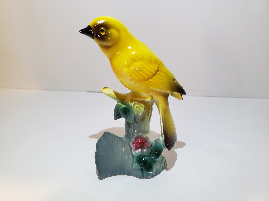 Collectible Yellow Bird Figurine - Vintage Home Decor - Collectible ...
