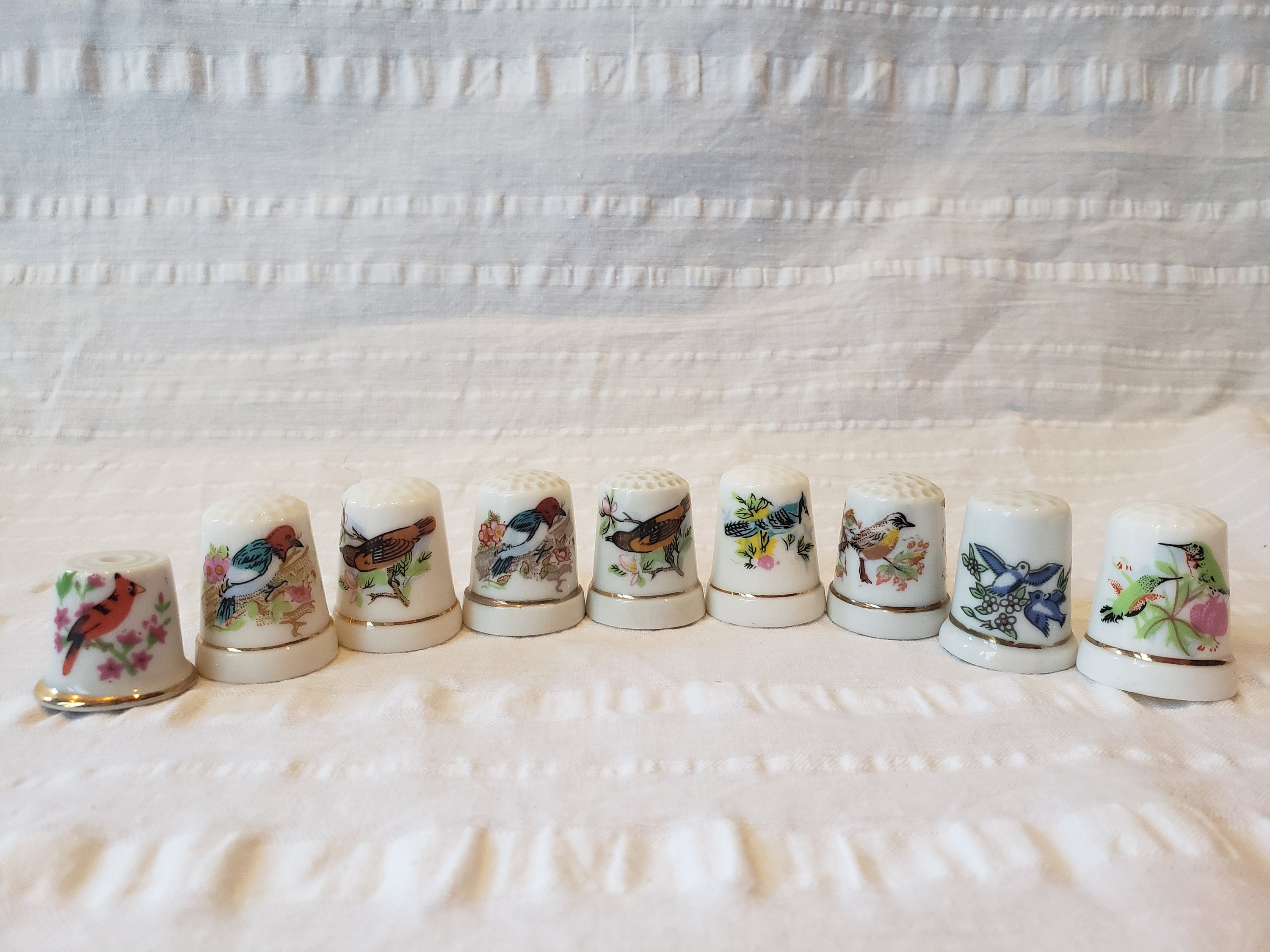 Collection of 17 Bird and Nature Thimbles With Beautiful - Etsy