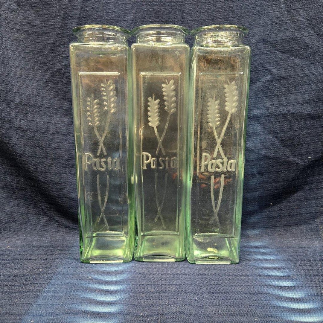 Clear Glass Tall Thin Pasta Vases – Decorative Kitchen Pasta Themed ...