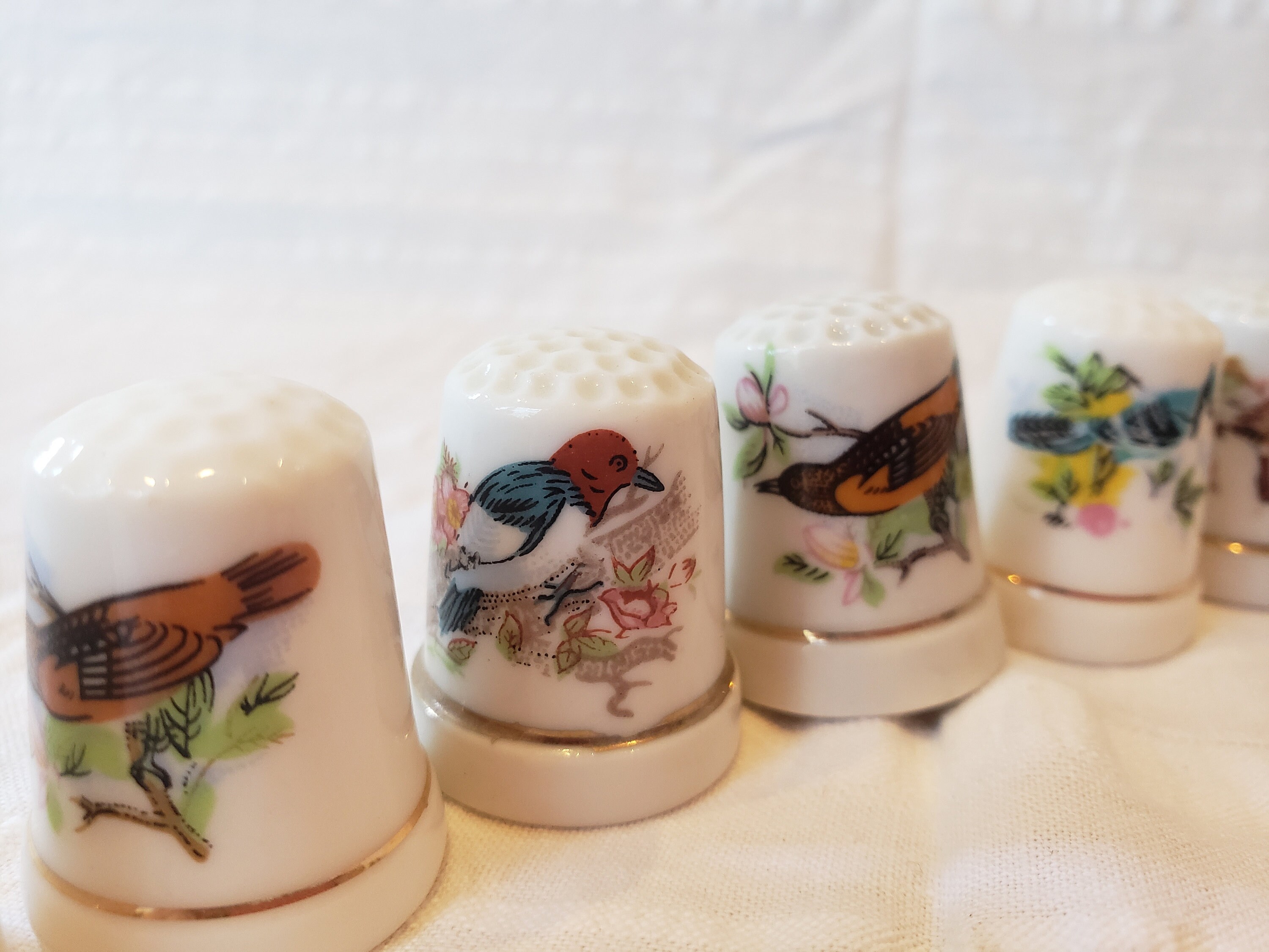 Collection of 17 Bird and Nature Thimbles With Beautiful - Etsy
