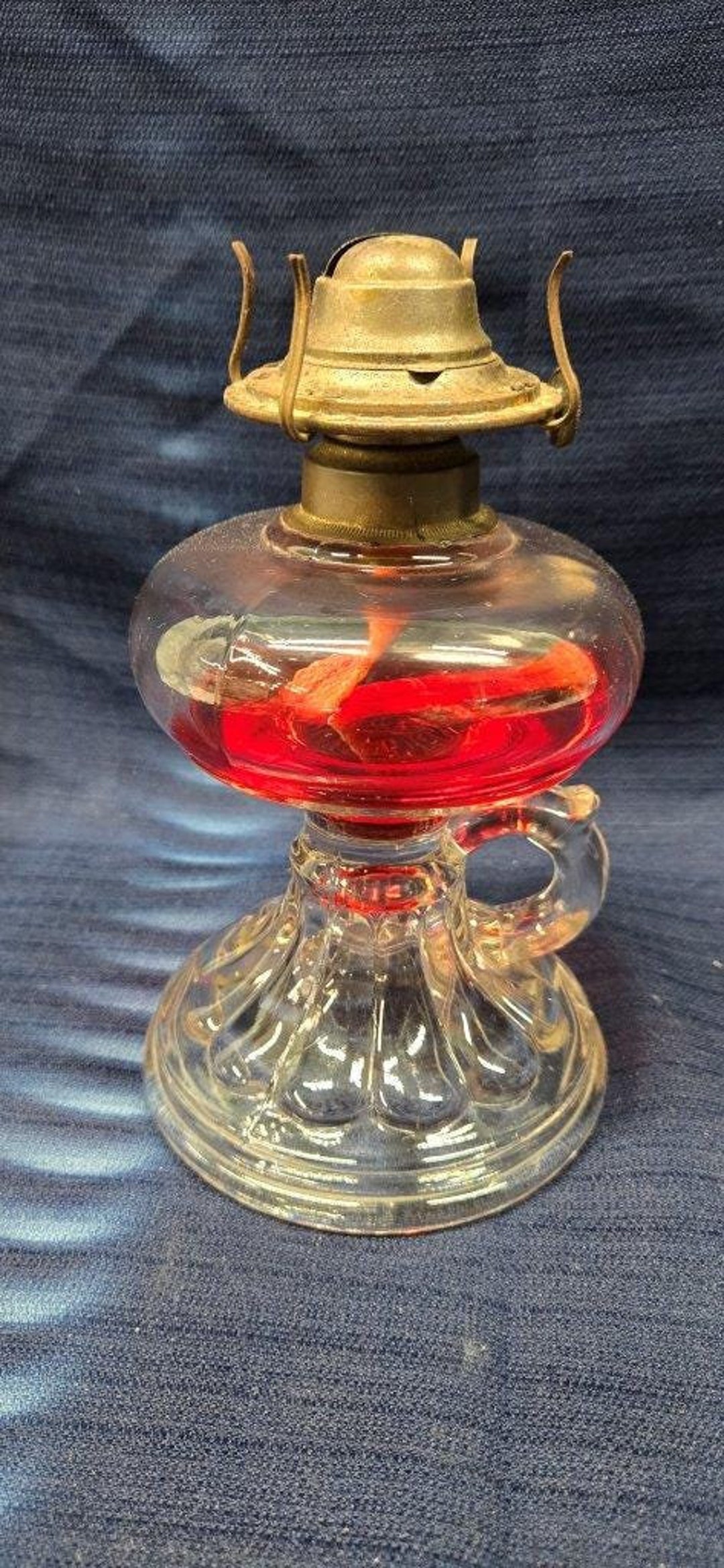 Vintage Retro Glass Oil Lamp Collectible Décor - Etsy