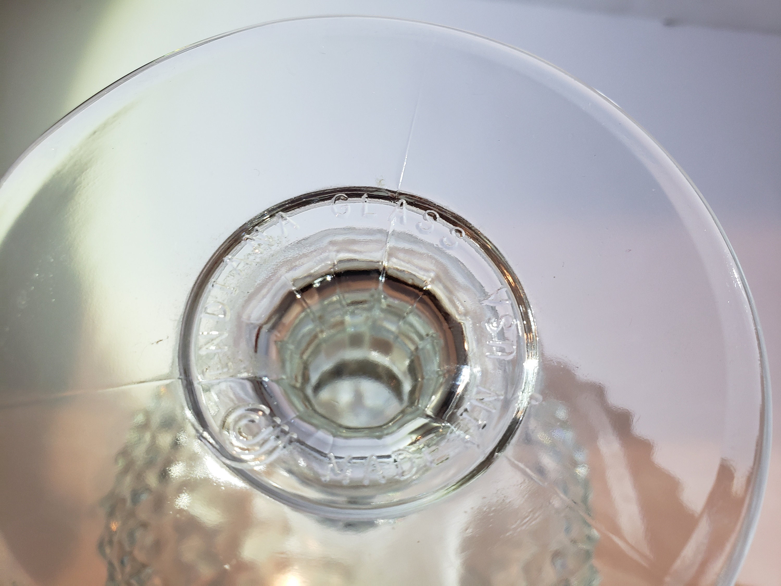 Vintage Clear Crystal Diamond Pattern Cut Compote on Pedestal in ...