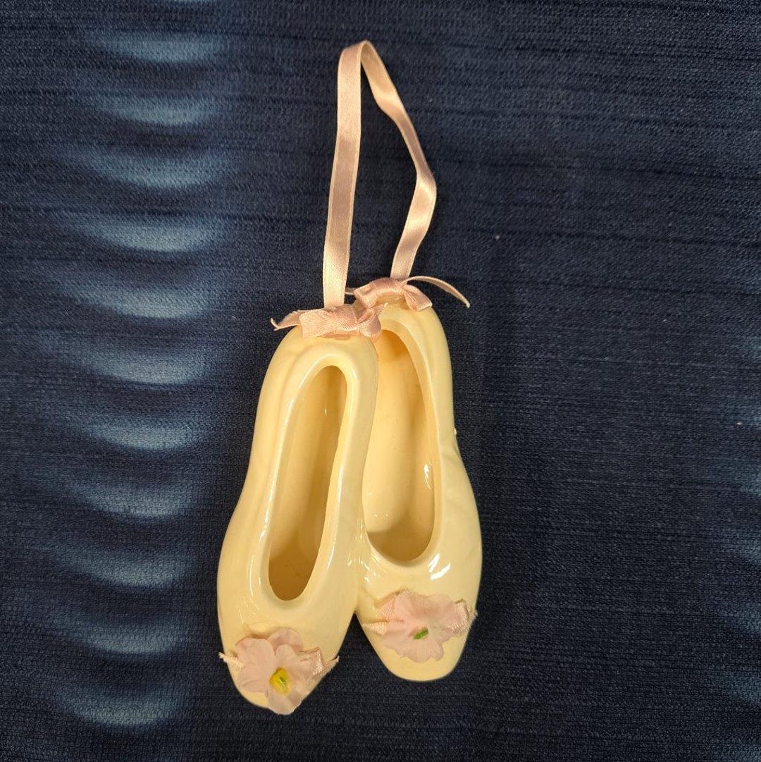 Vintage Pink Ceramic Ballet Slippers Ornament - Ballerina Gift - Etsy