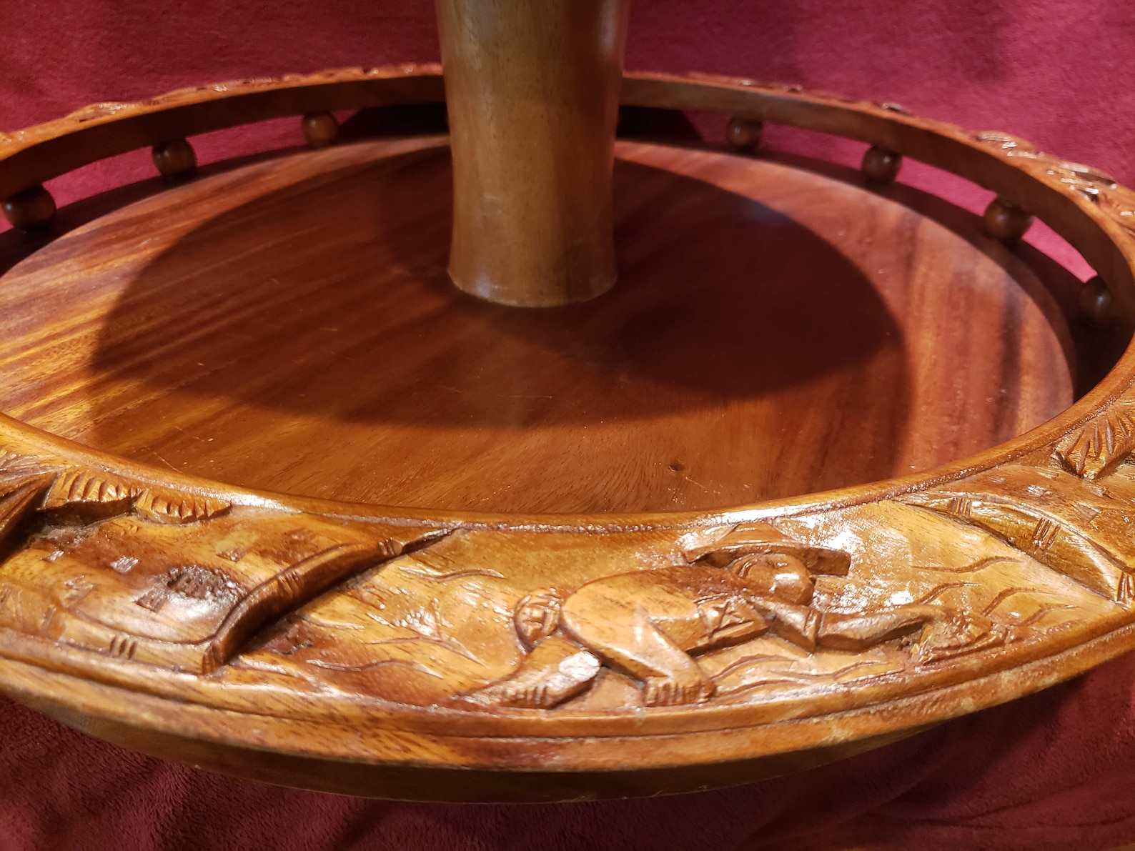 Vintage Monkey Pod Wood 4-tier Lazy Susan Display Bowl Stand - Etsy