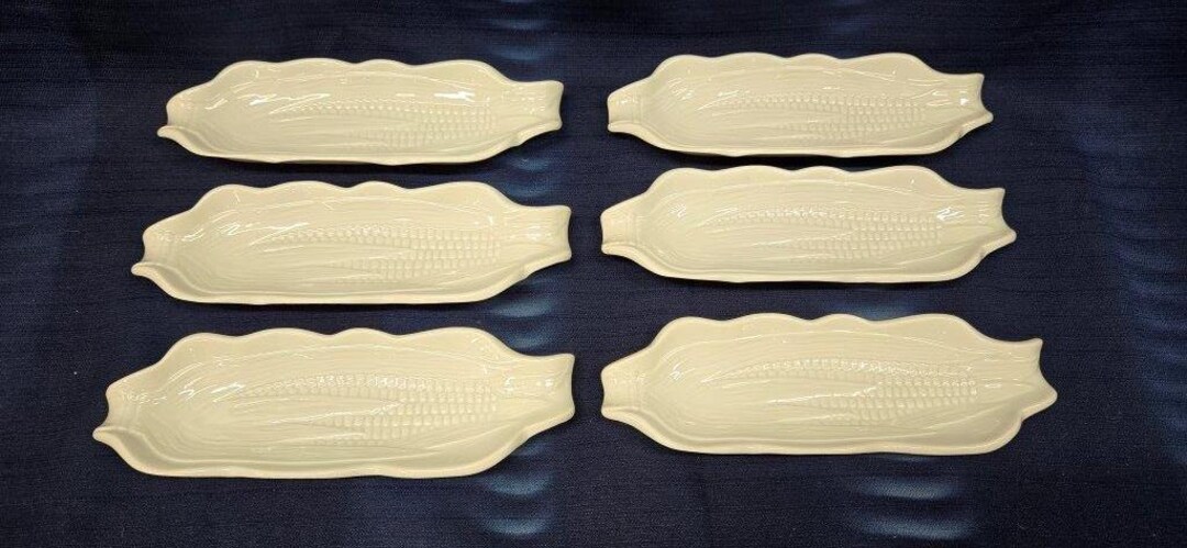 White Corn Cob Plates Pillivuyt France Porcelaine Set of Six - Etsy