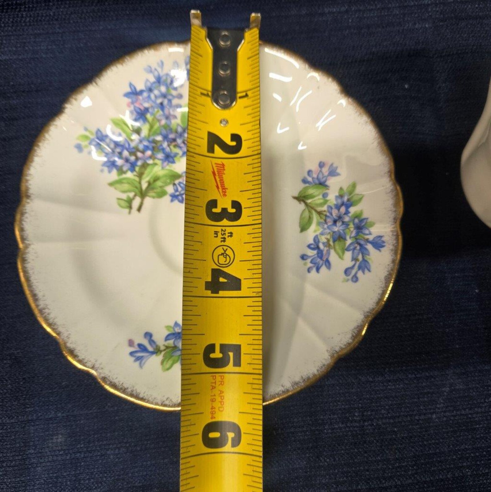 Gladstone Blue White and Gold Teacup and Saucer Set Bone China Made in ...