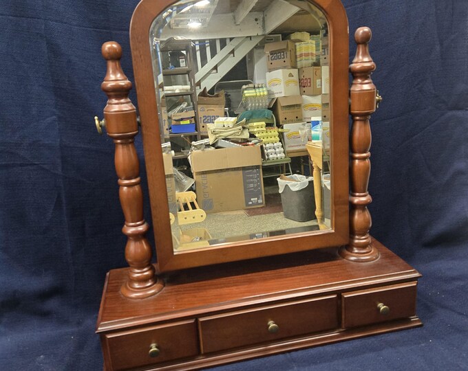 Bombay Company Wooden Vanity Mirror With Drawers: Vintage Dresser Decor ...